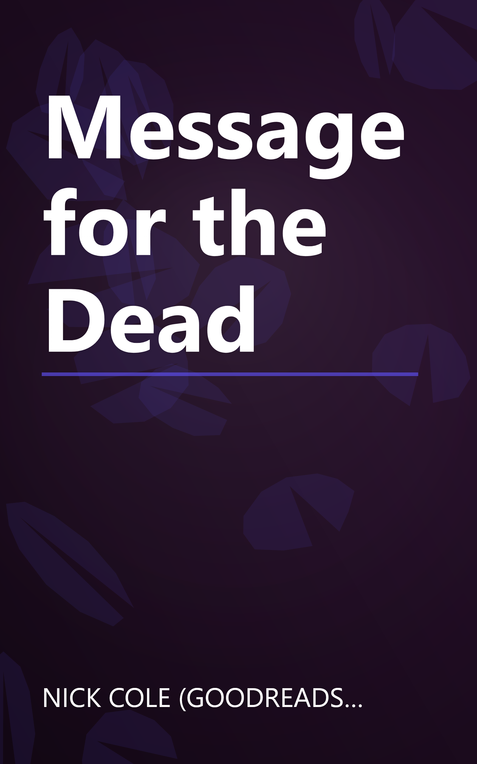 Message for the Dead book cover