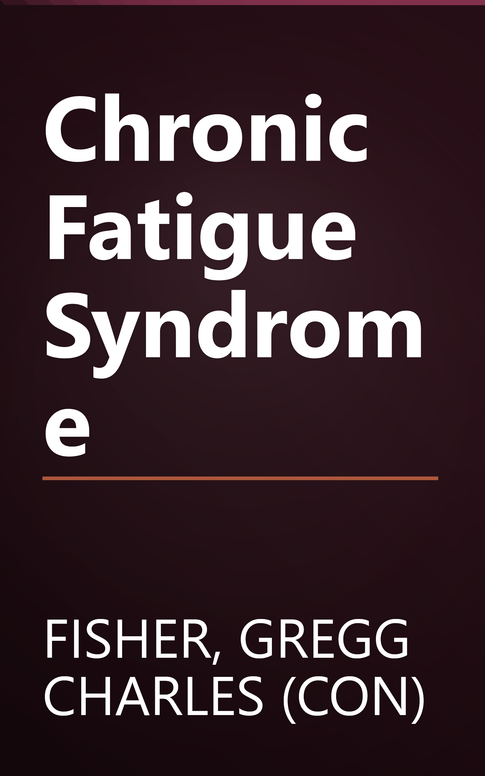 Chronic Fatigue Syndrome book cover