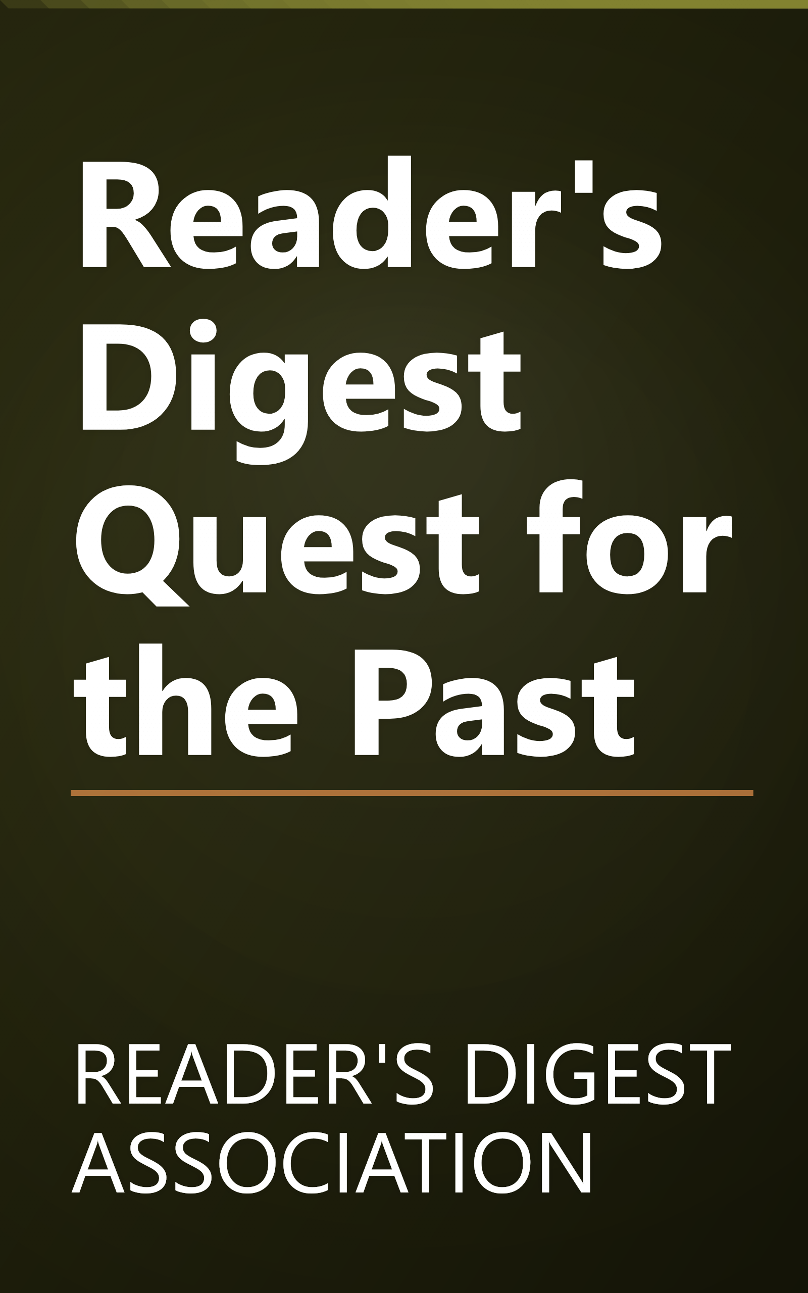 Reader's Digest Quest for the Past book cover