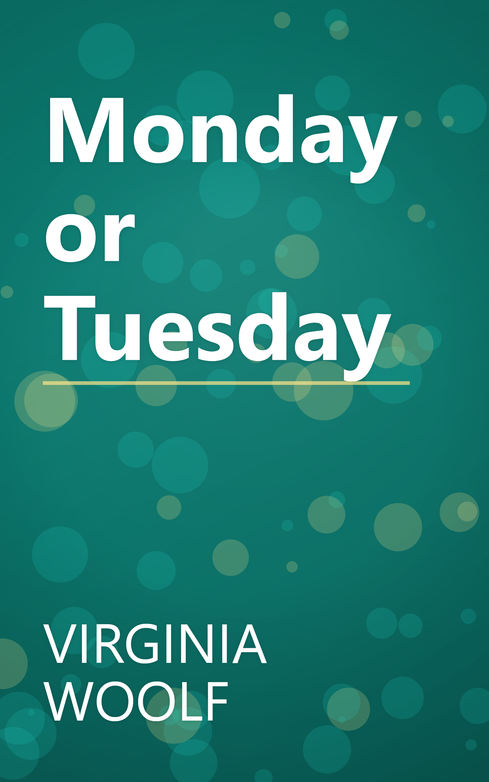 Monday or Tuesday book cover