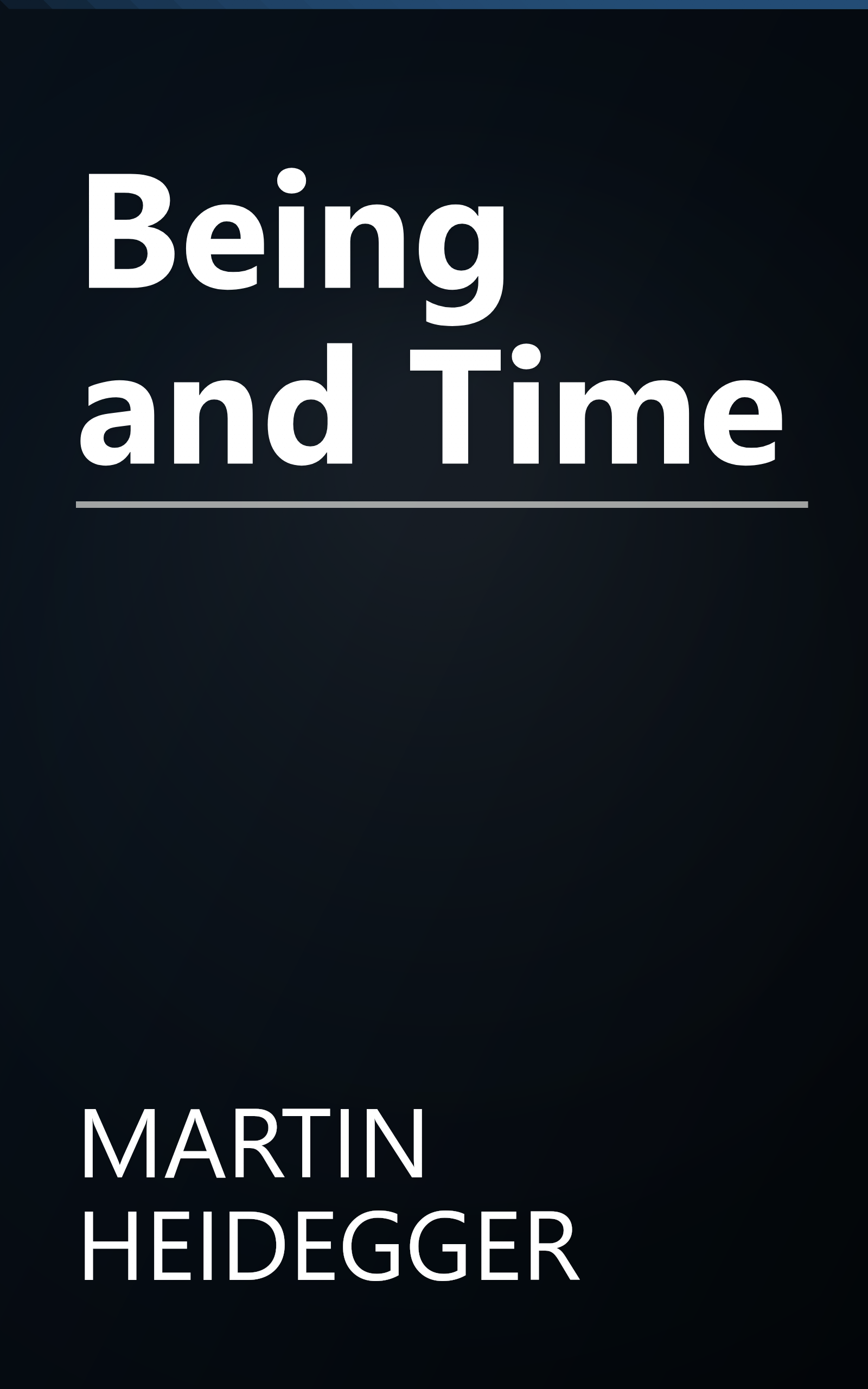 Being and Time book cover