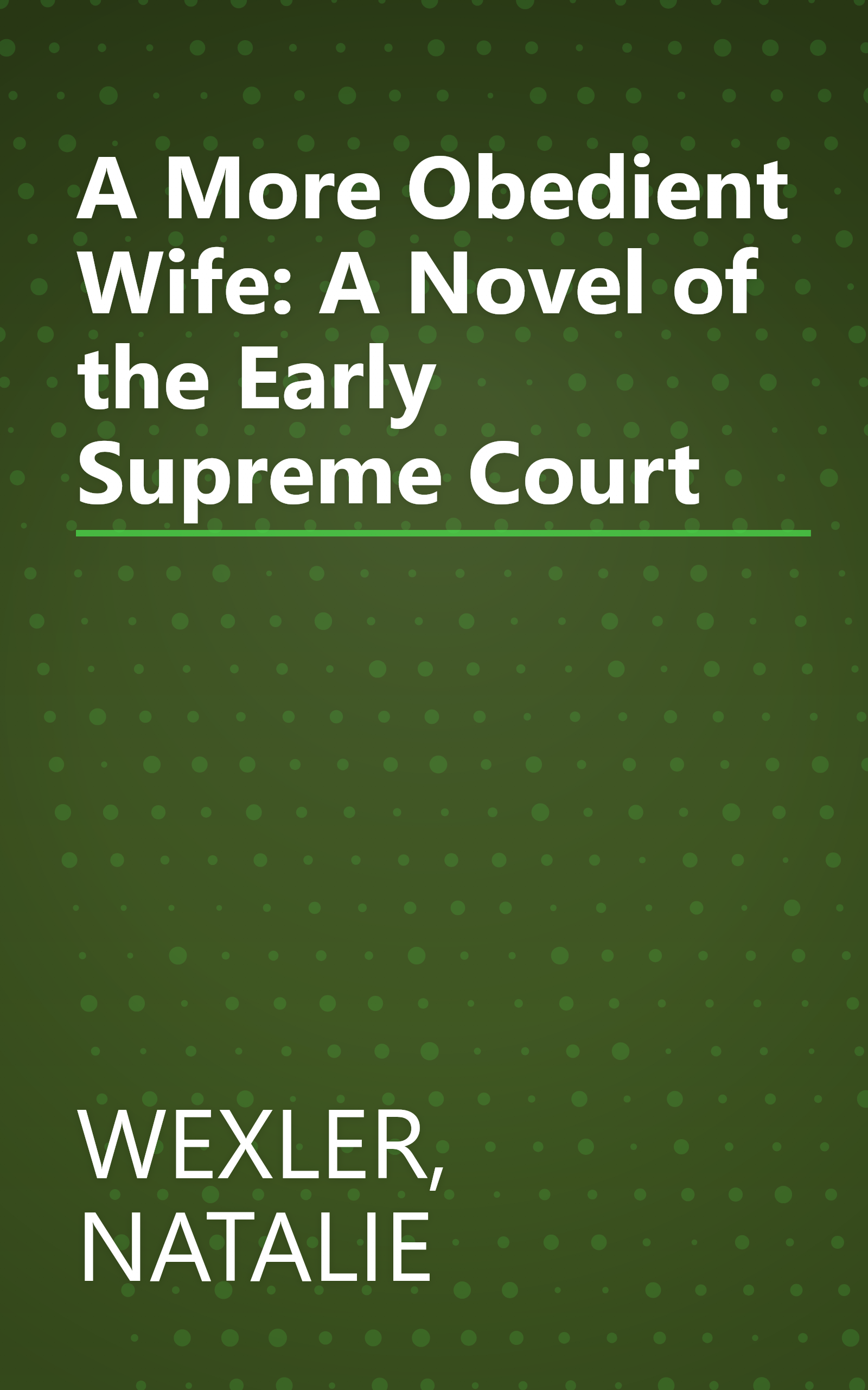 A More Obedient Wife: A Novel of the Early Supreme Court book cover