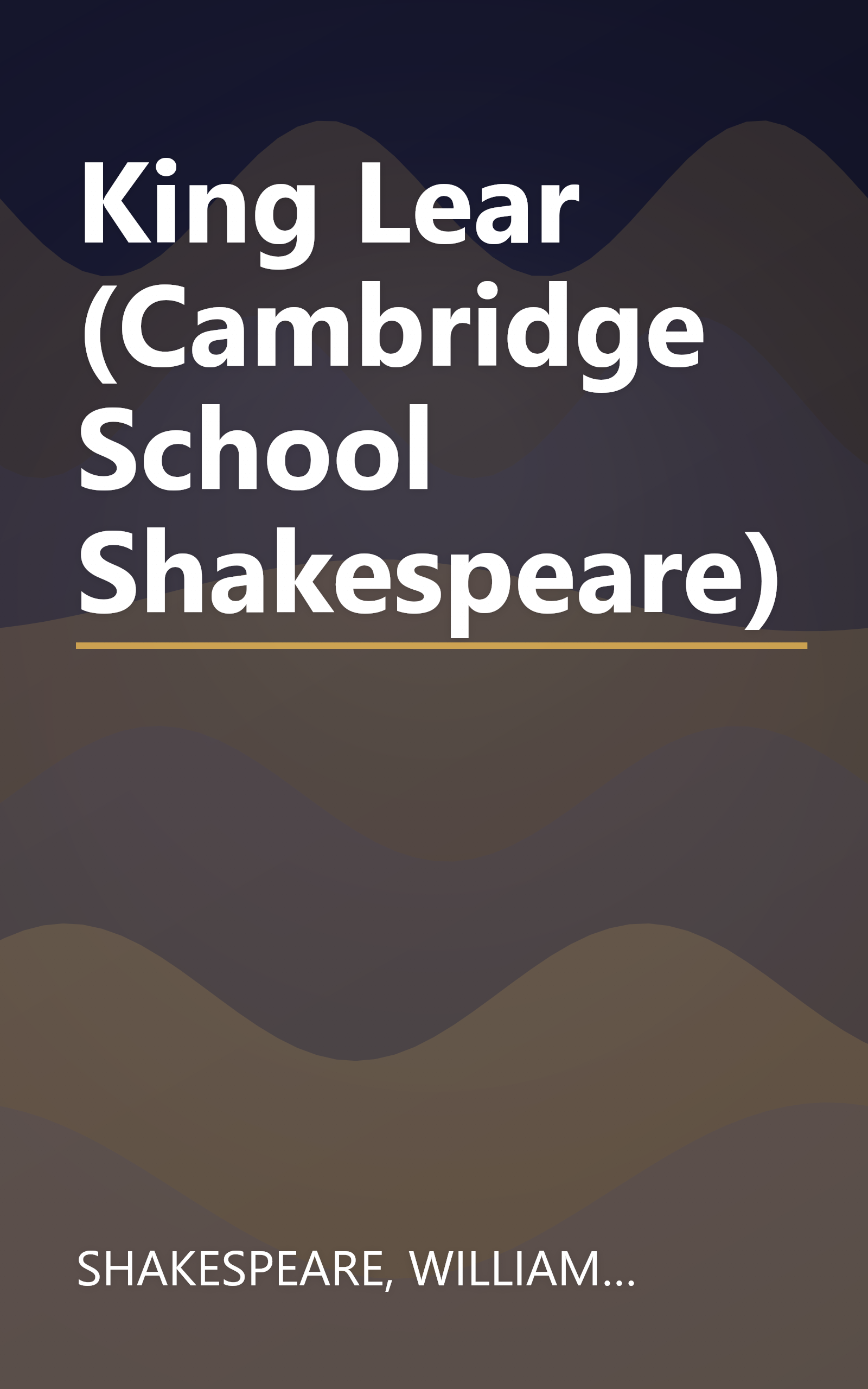 King Lear (Cambridge School Shakespeare) book cover