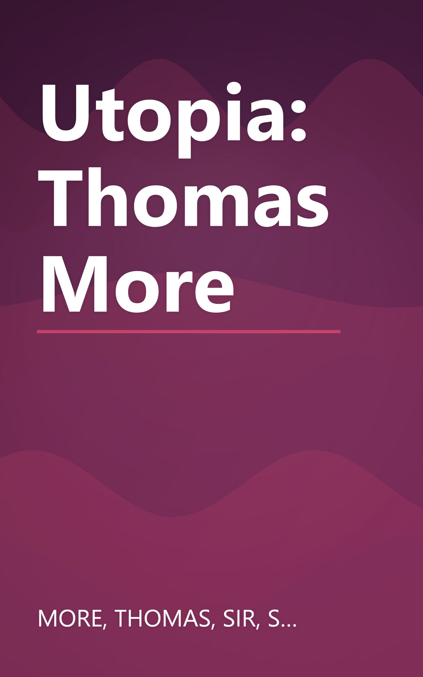 Utopia: Thomas More book cover