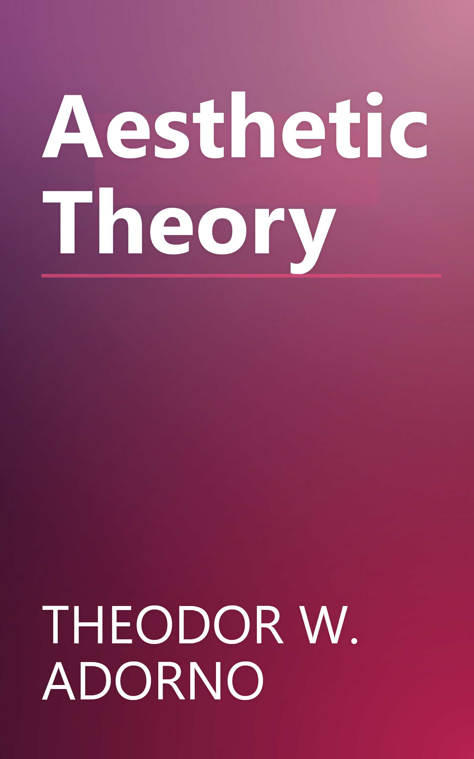 Aesthetic Theory book cover