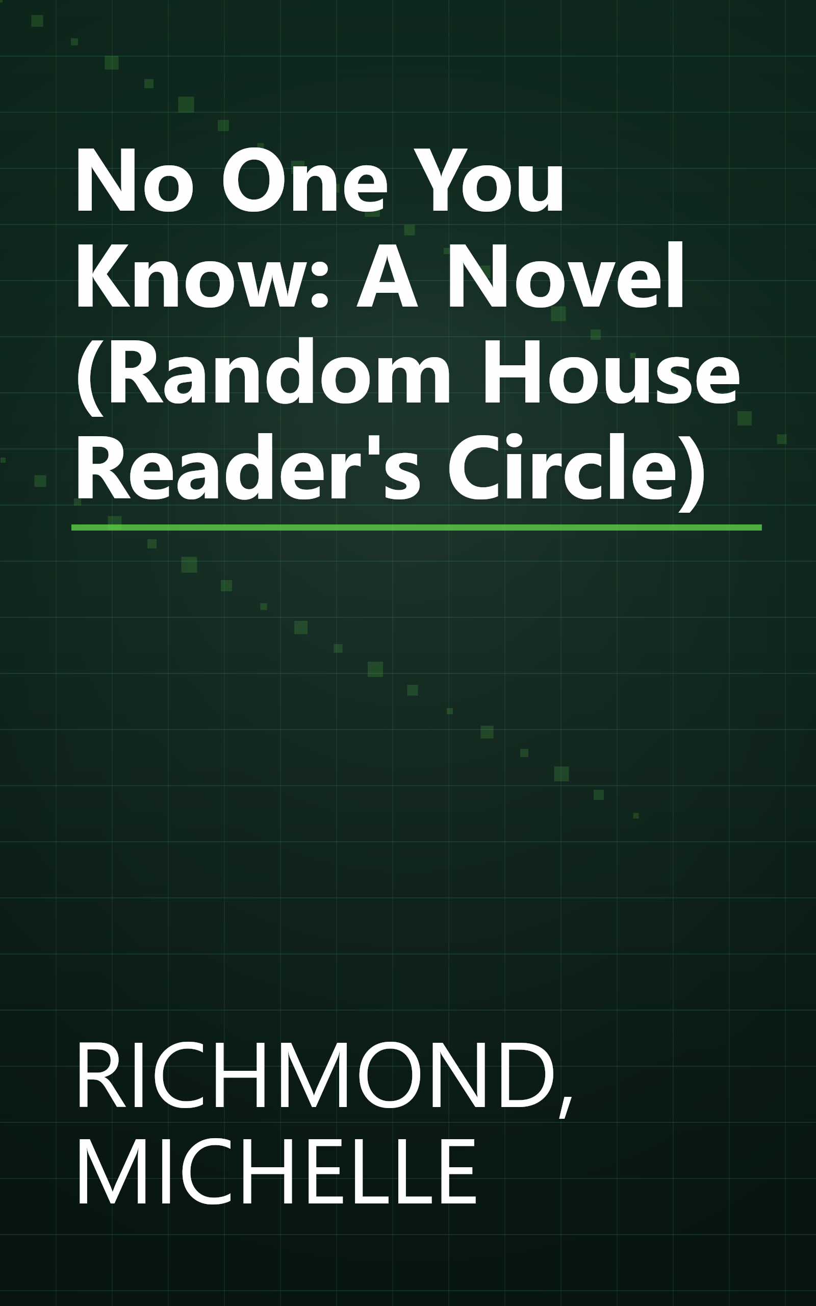 No One You Know: A Novel (Random House Reader's Circle) book cover