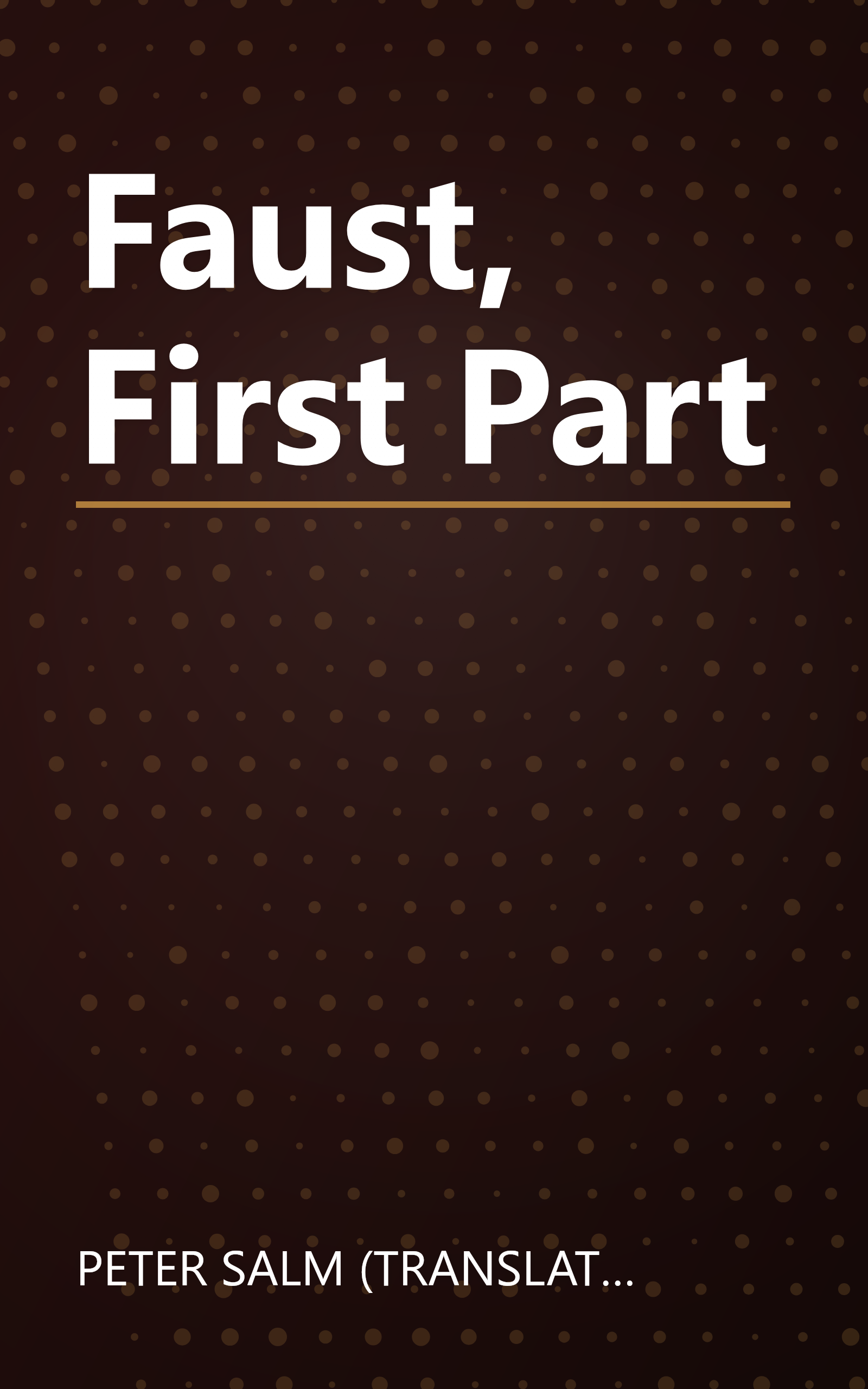 Faust, First Part book cover