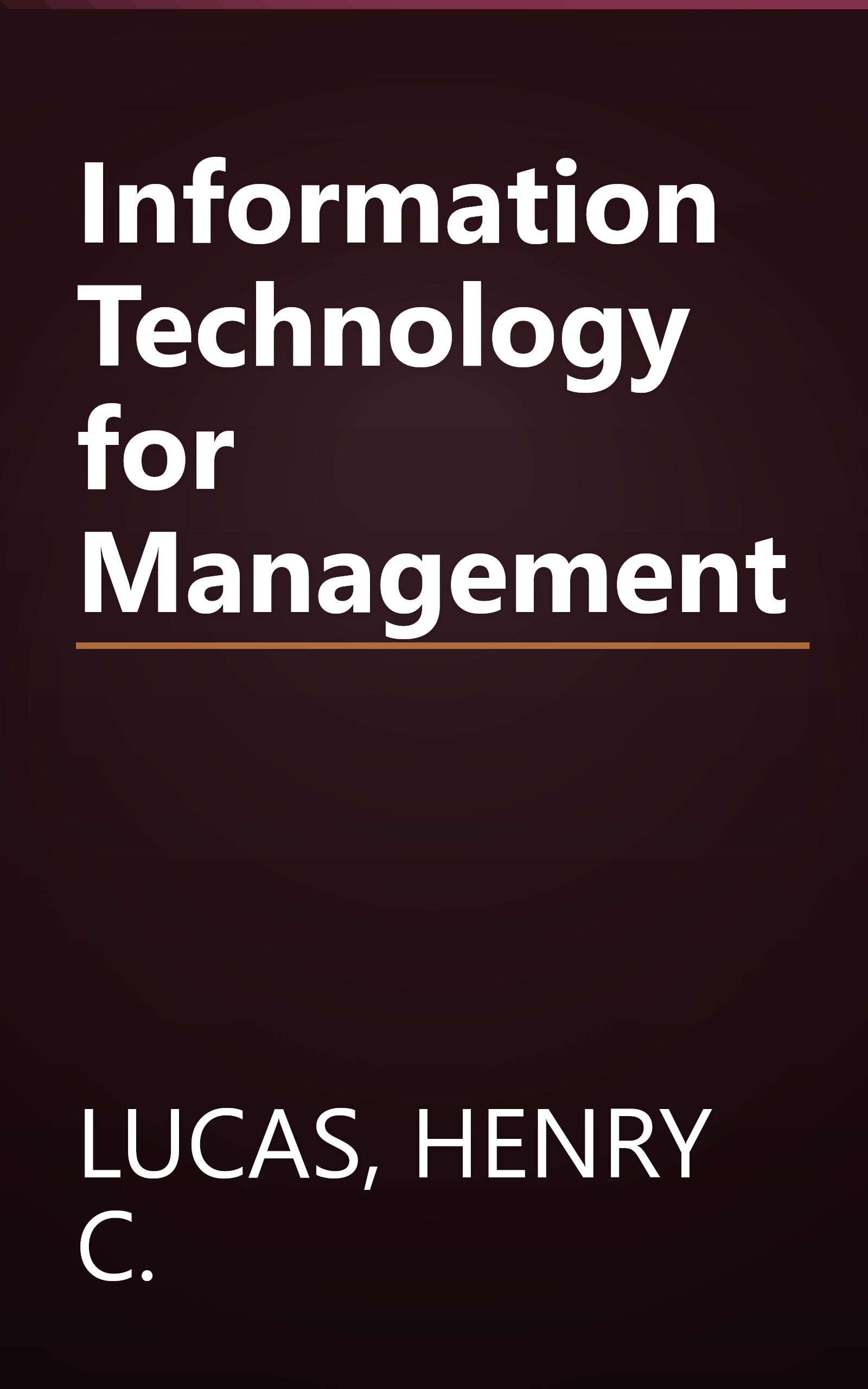 Information Technology for Management book cover