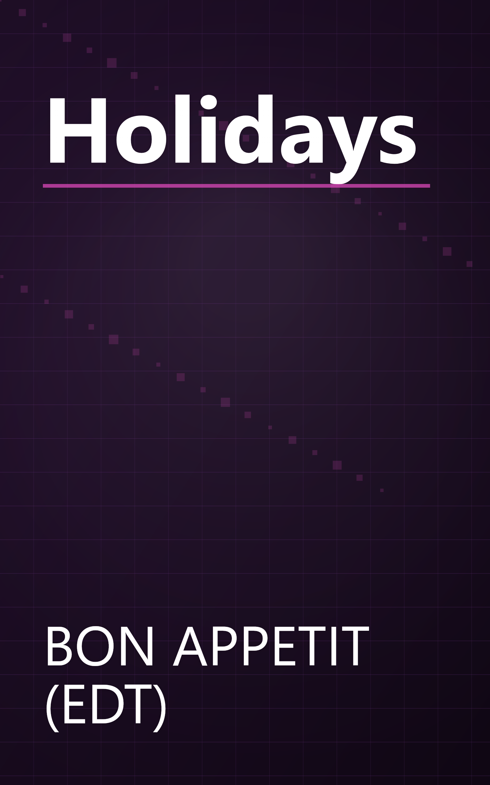 Holidays book cover