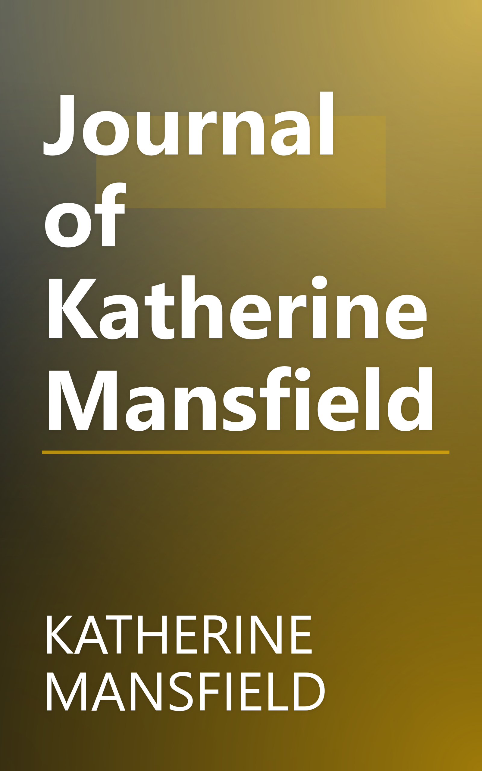 Journal of Katherine Mansfield book cover