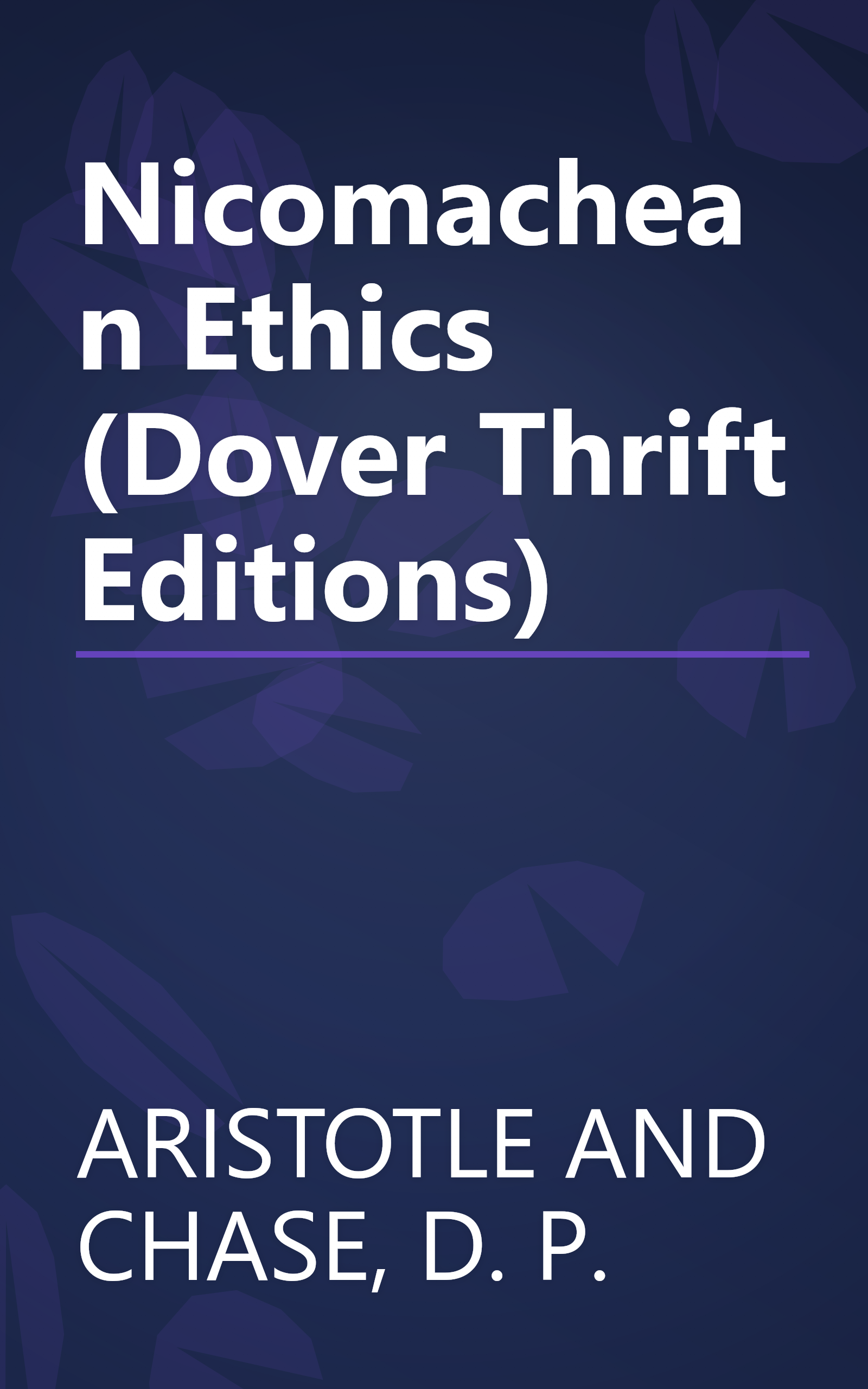 Nicomachean Ethics (Dover Thrift Editions) book cover