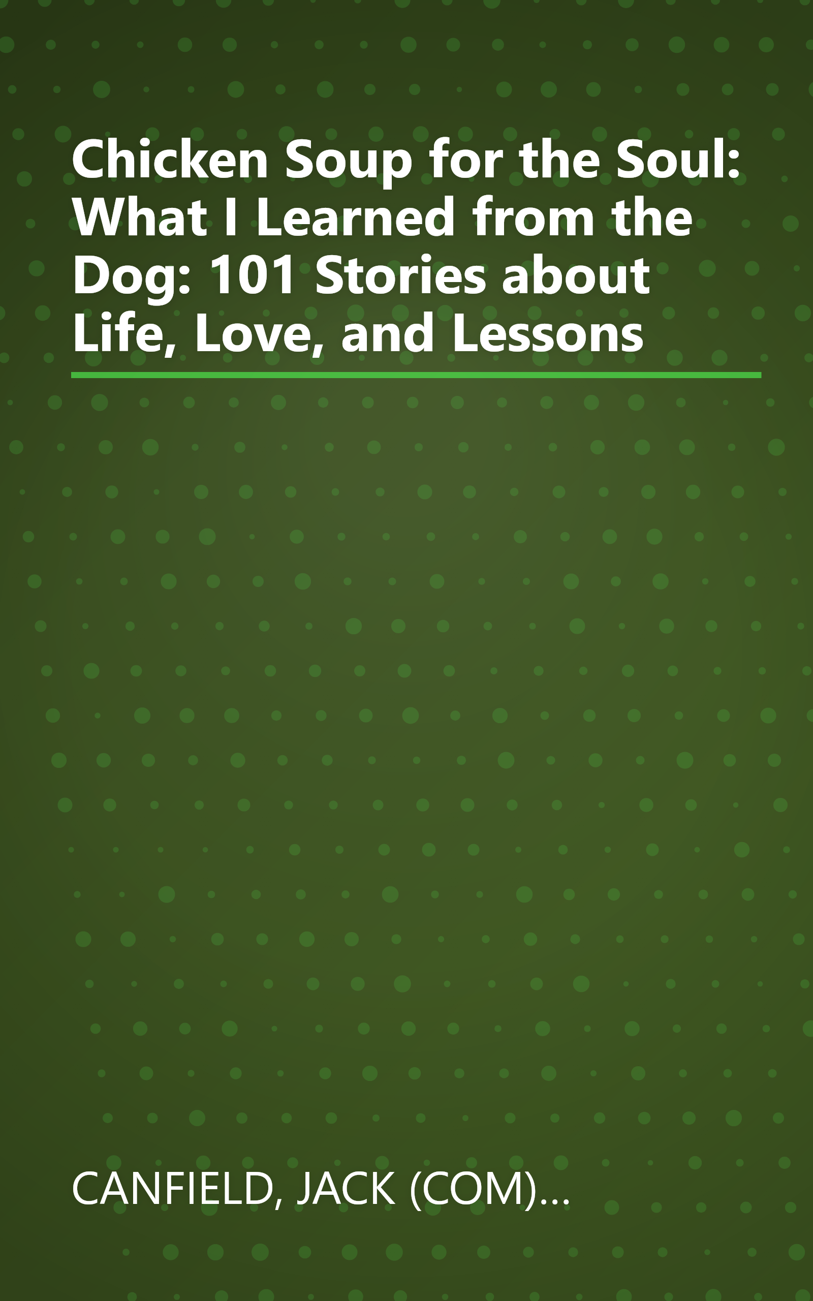 Chicken Soup for the Soul: What I Learned from the Dog: 101 Stories about Life, Love, and Lessons book cover