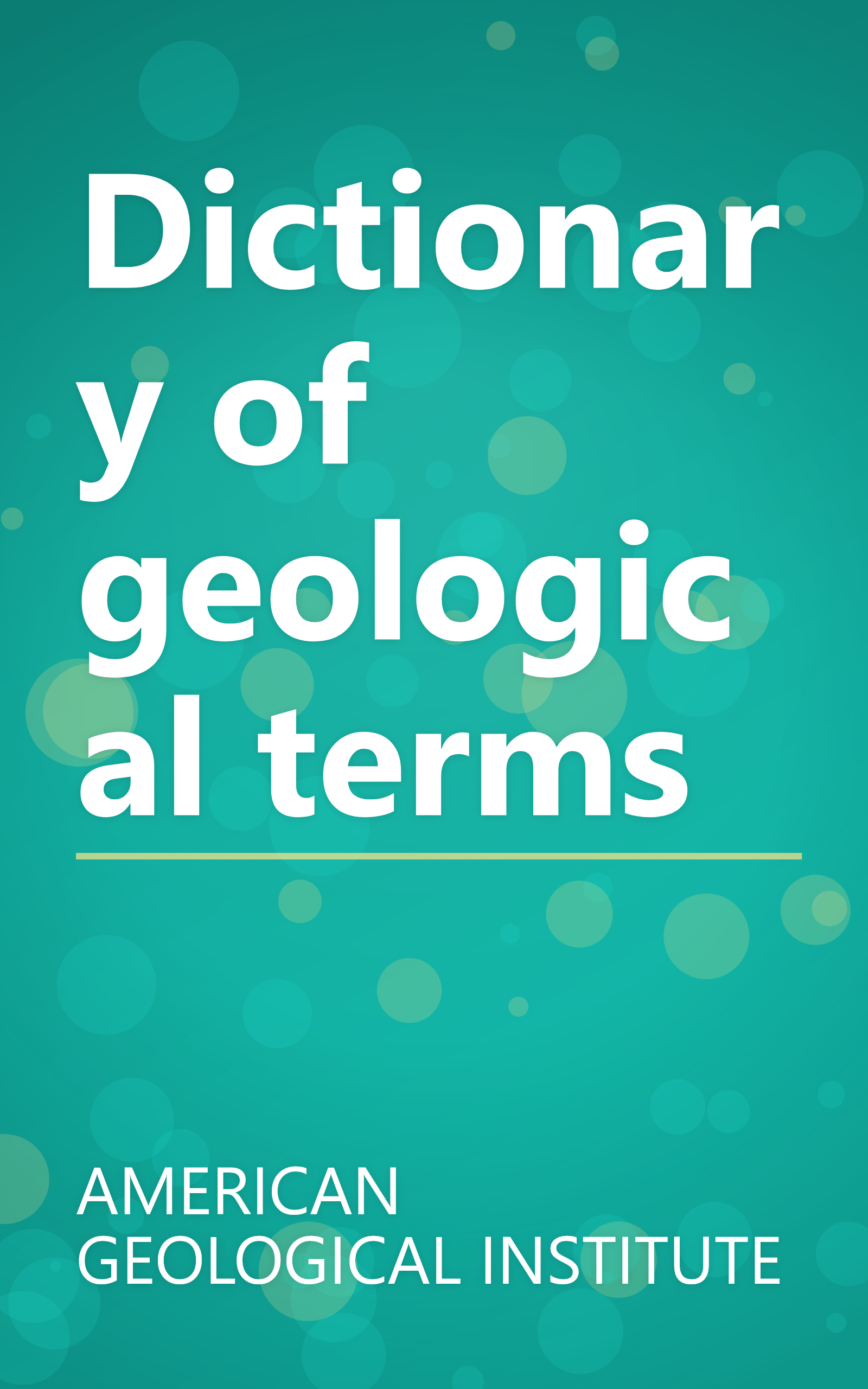 Dictionary of geological terms book cover