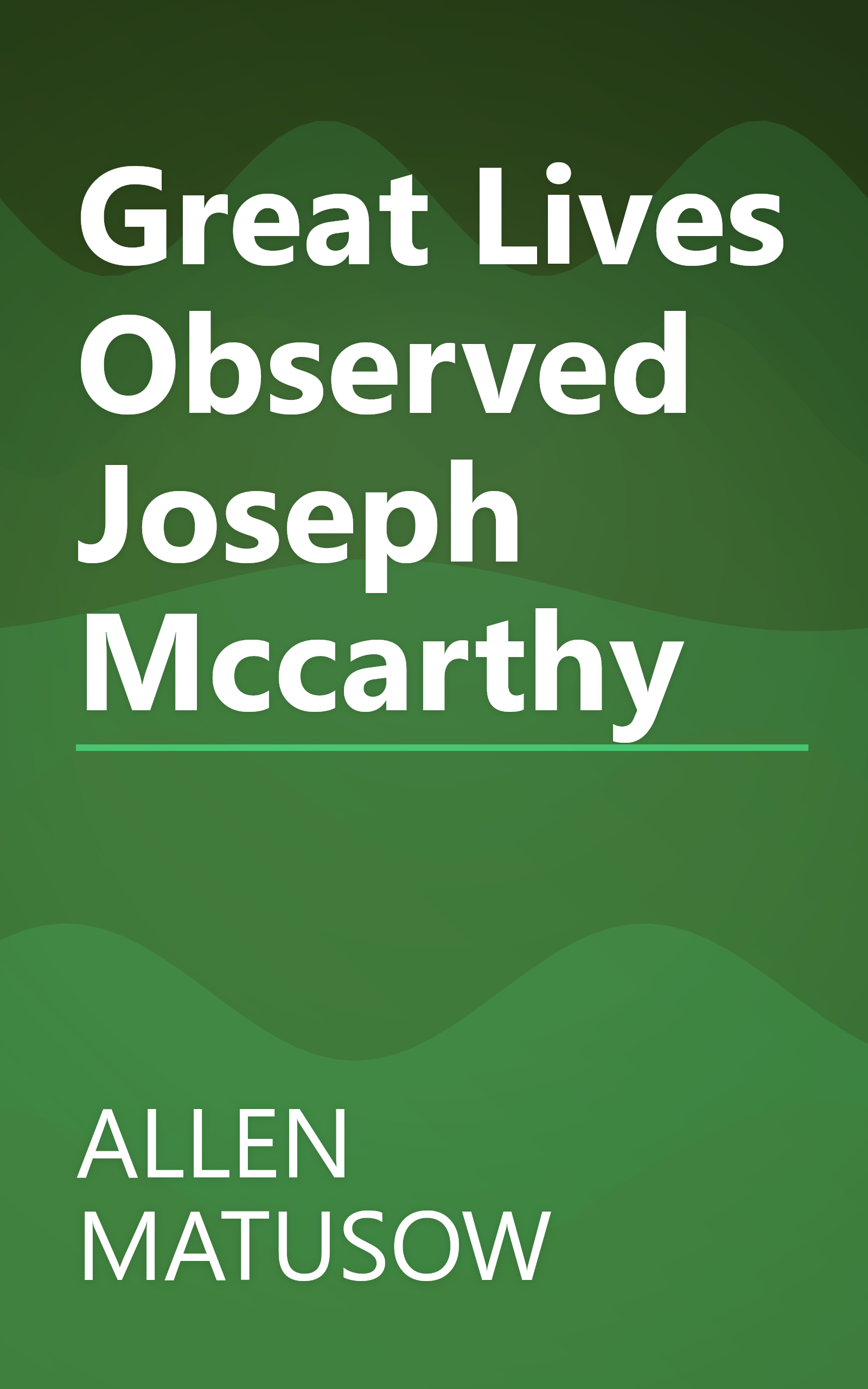 Great Lives Observed Joseph Mccarthy book cover