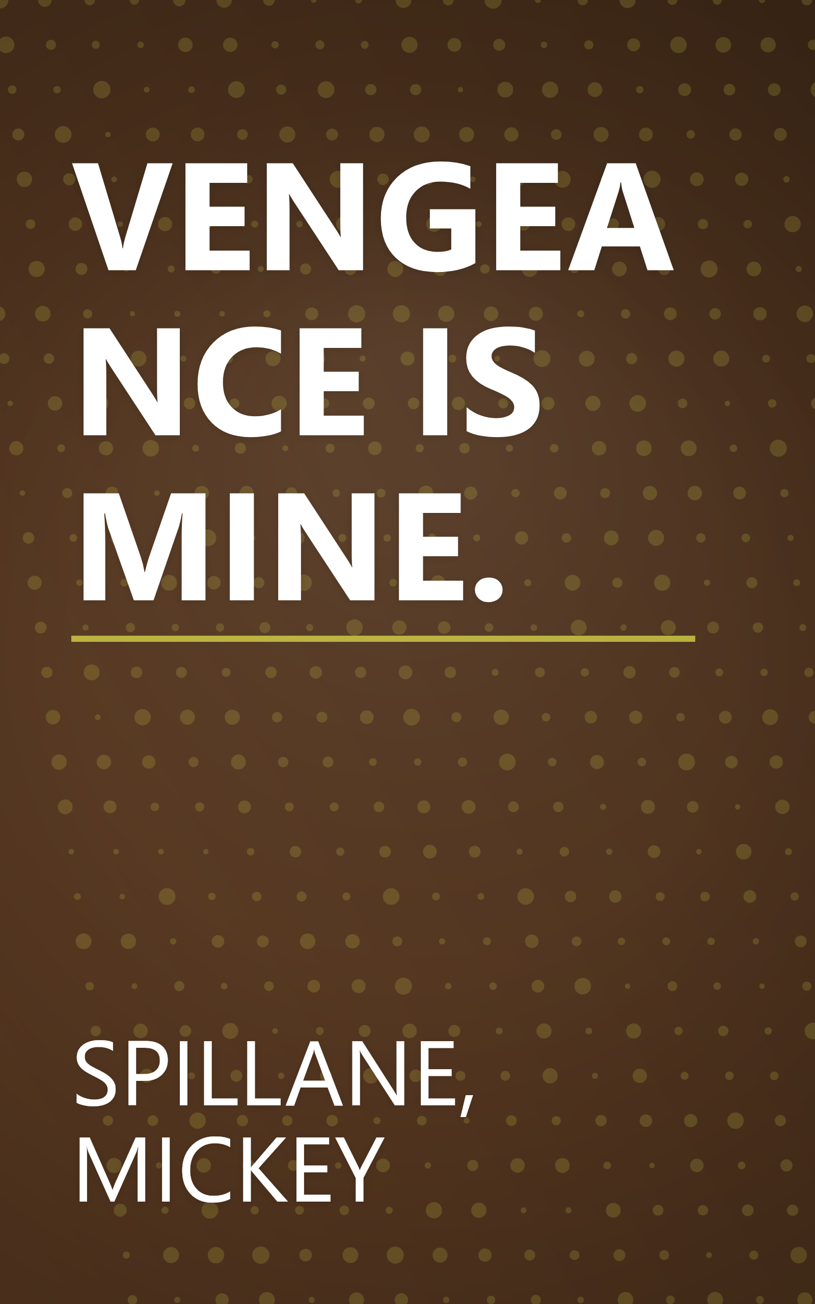 VENGEANCE IS MINE. book cover