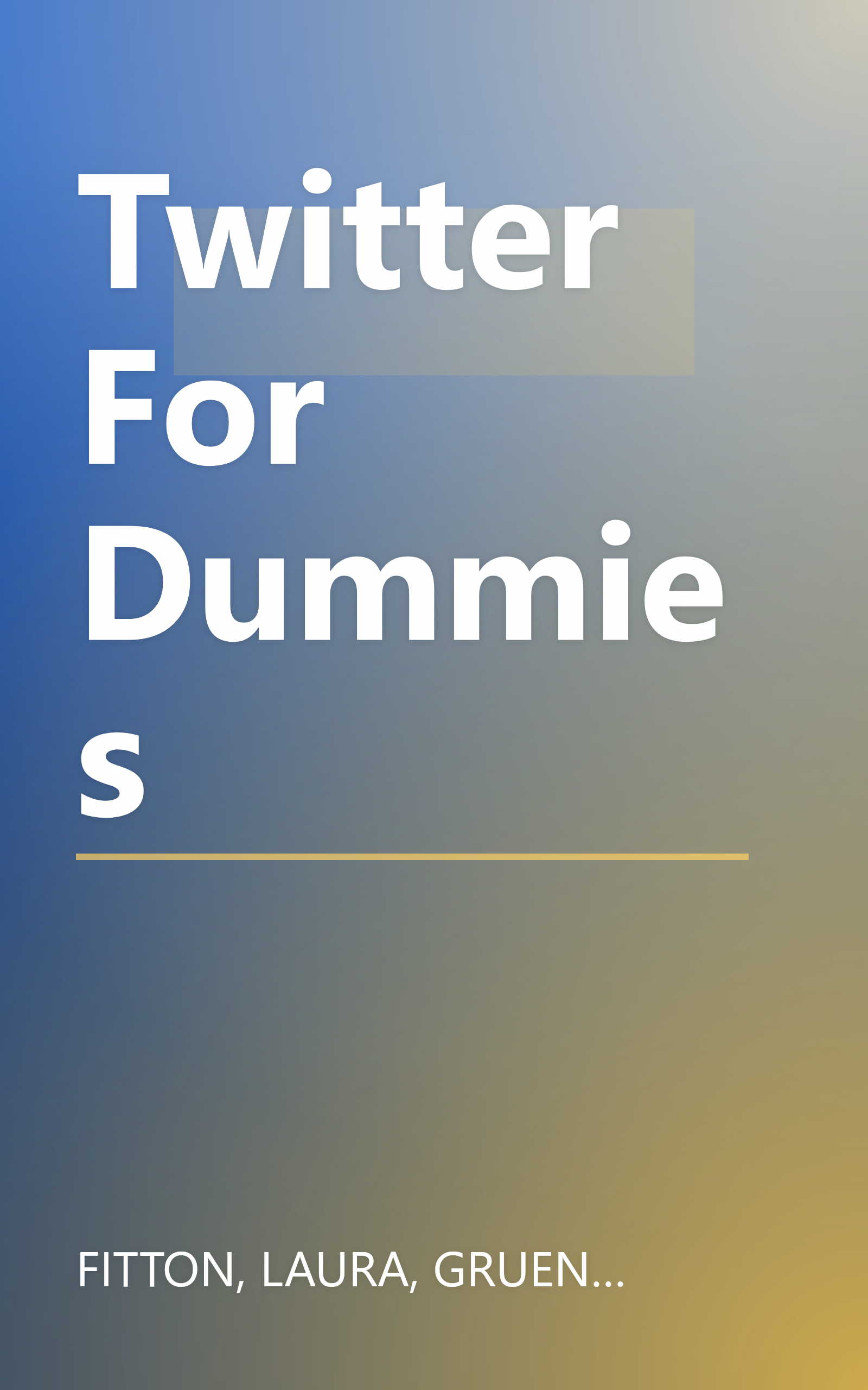 Twitter For Dummies book cover