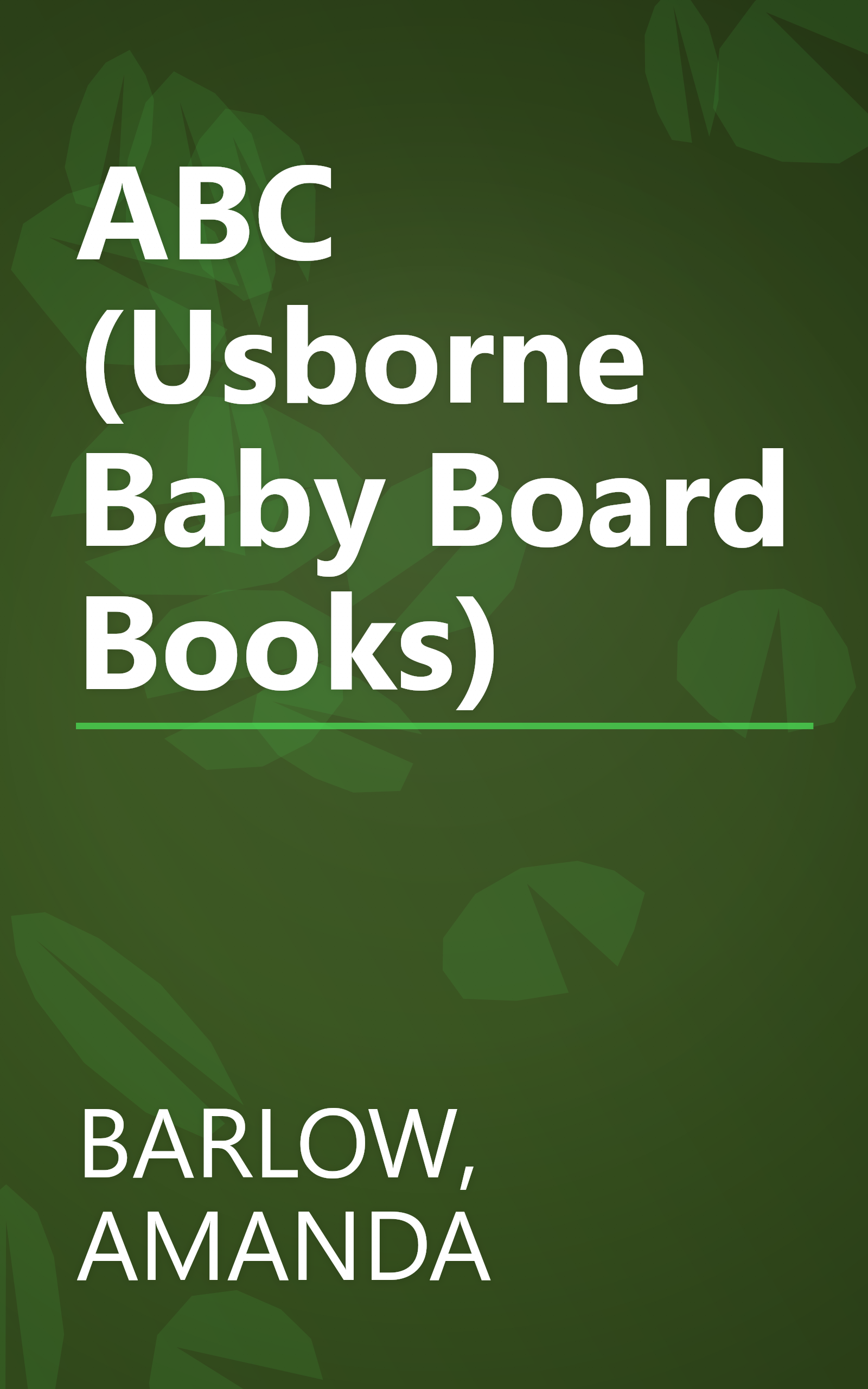 ABC (Usborne Baby Board Books) book cover