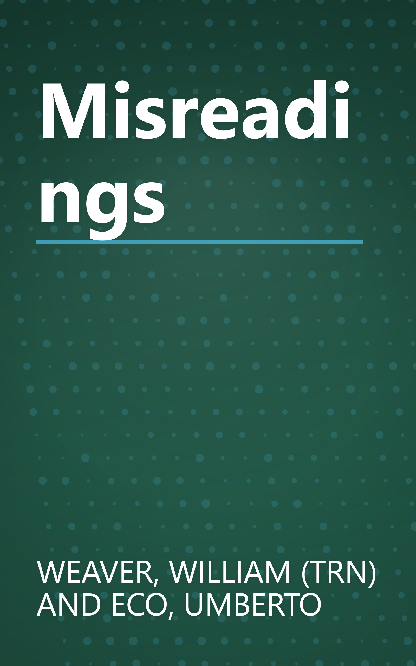 Misreadings book cover
