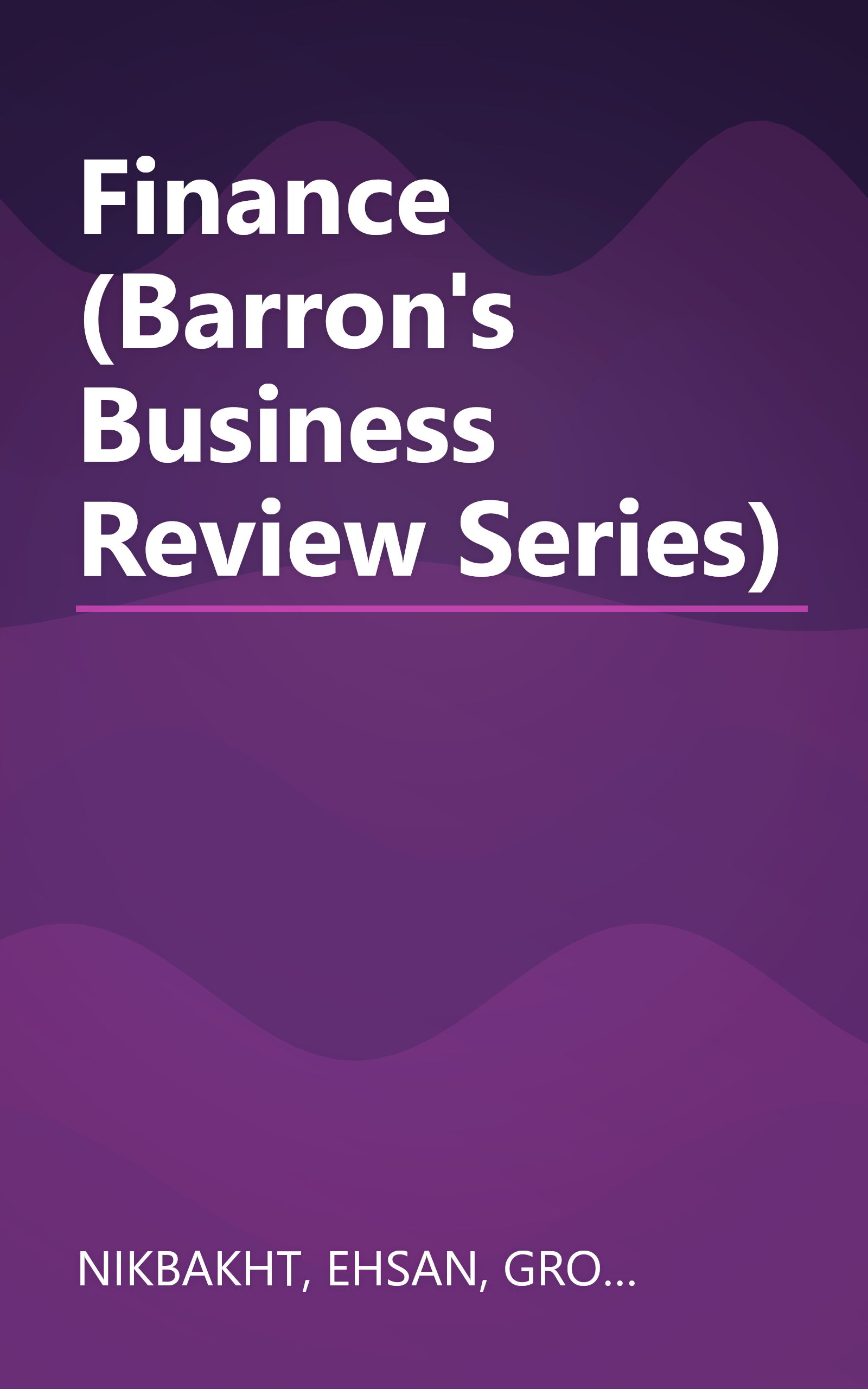 Finance (Barron's Business Review Series) book cover