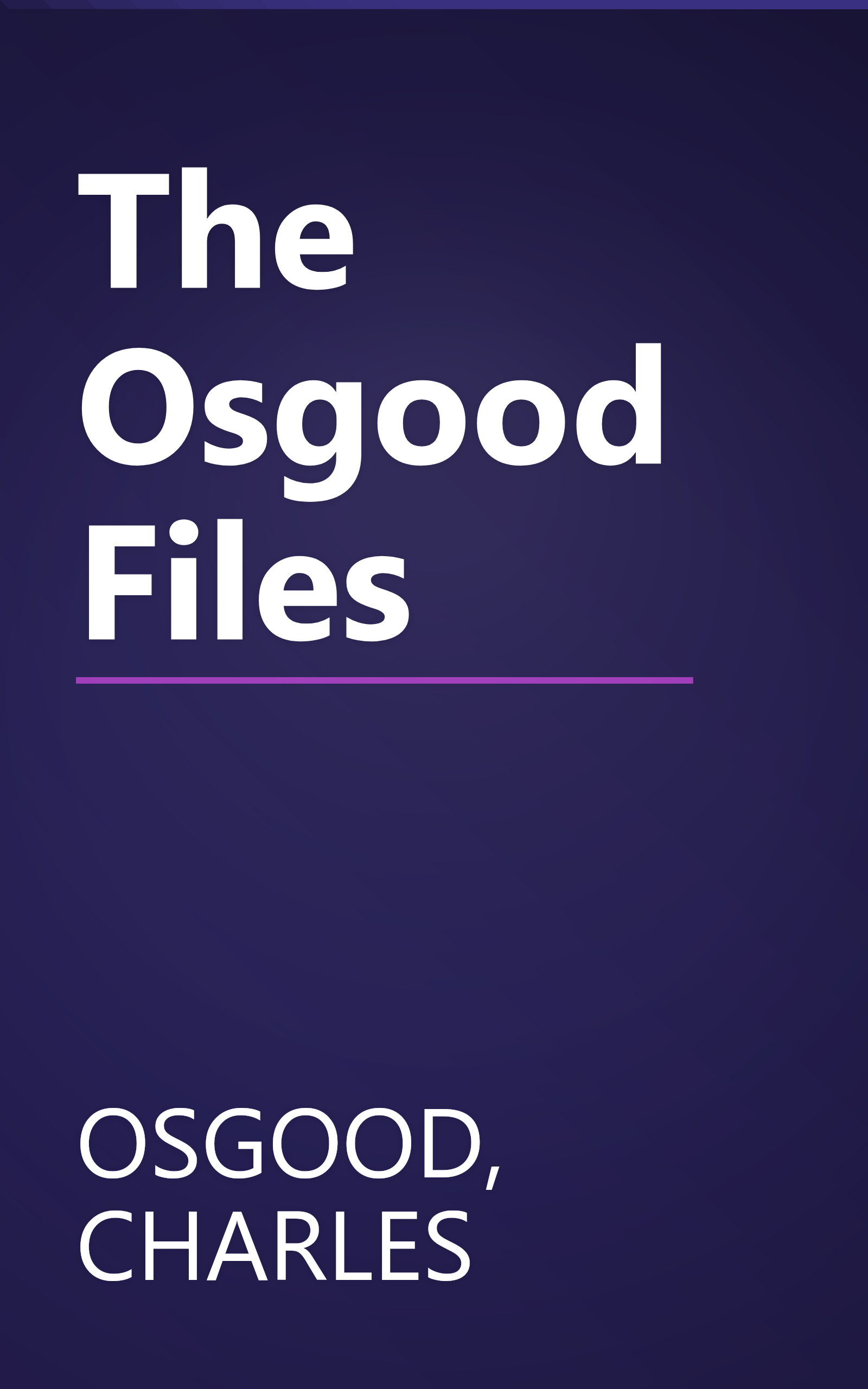 The Osgood Files book cover