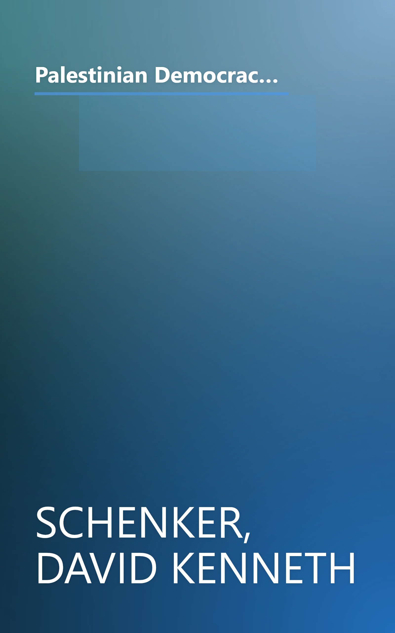 Palestinian Democracy and Governance: An Appraisal of the Legislative Council (Washington Institute for Near East Policy Papers, No. 51) (Policy ... (Washington Institute for Near East Policy)) book cover