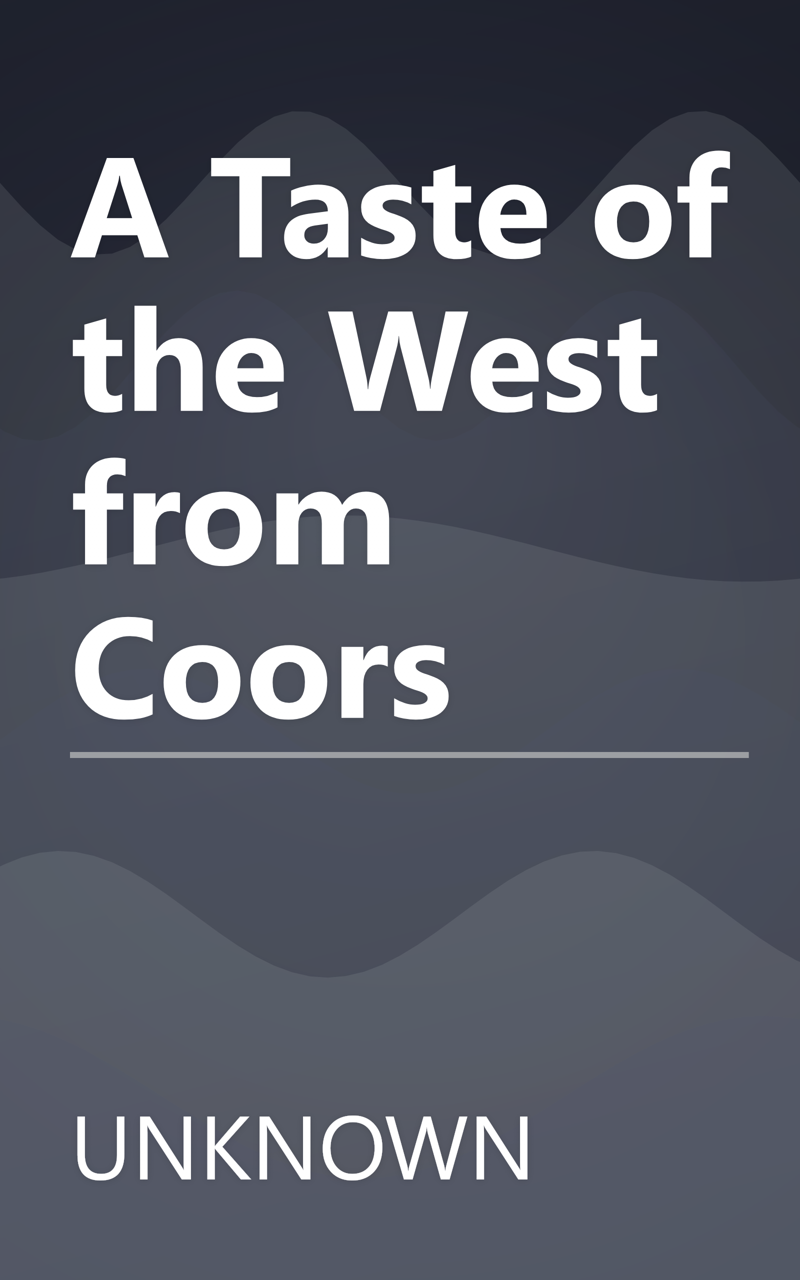 A Taste of the West from Coors book cover