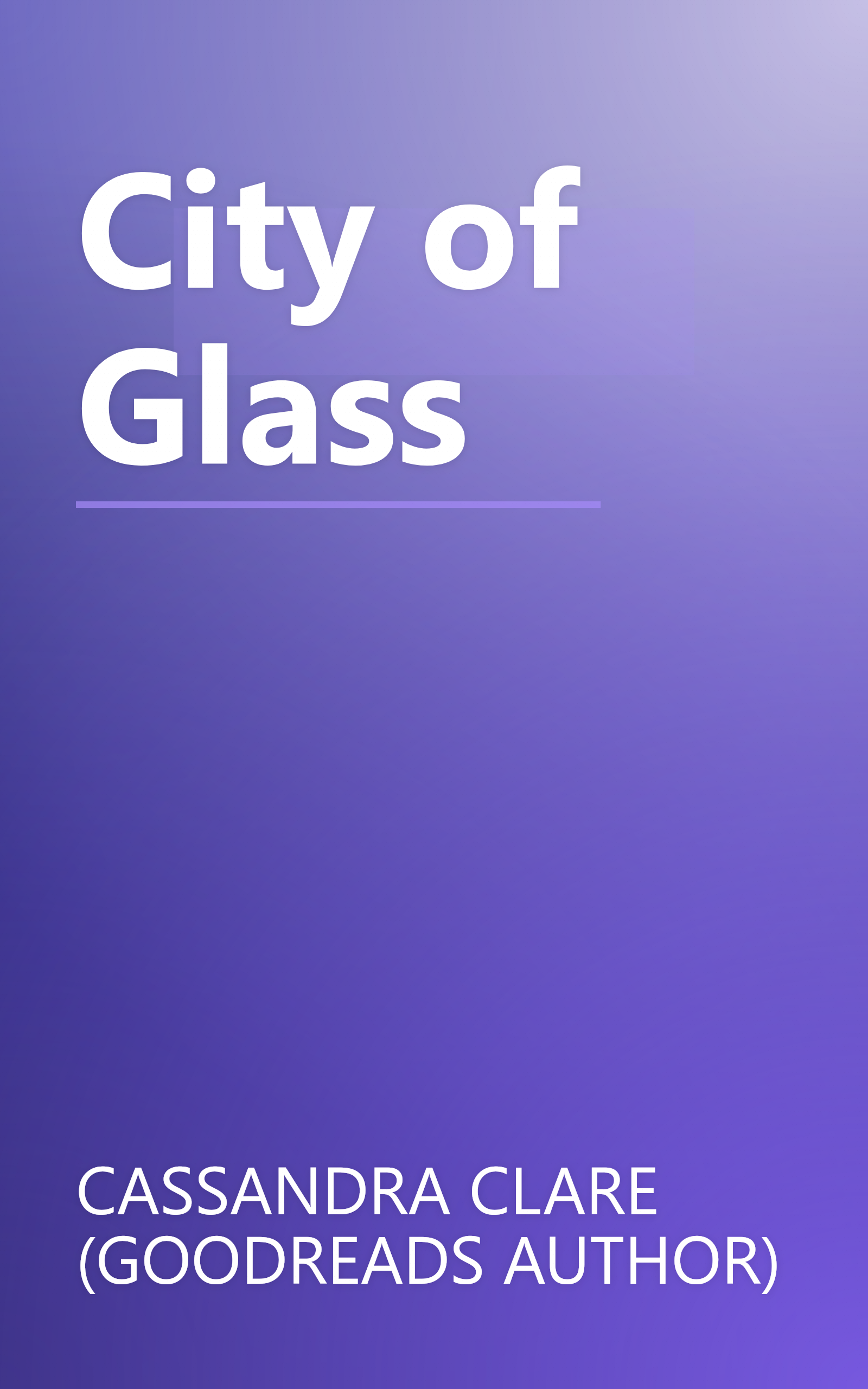 City of Glass book cover