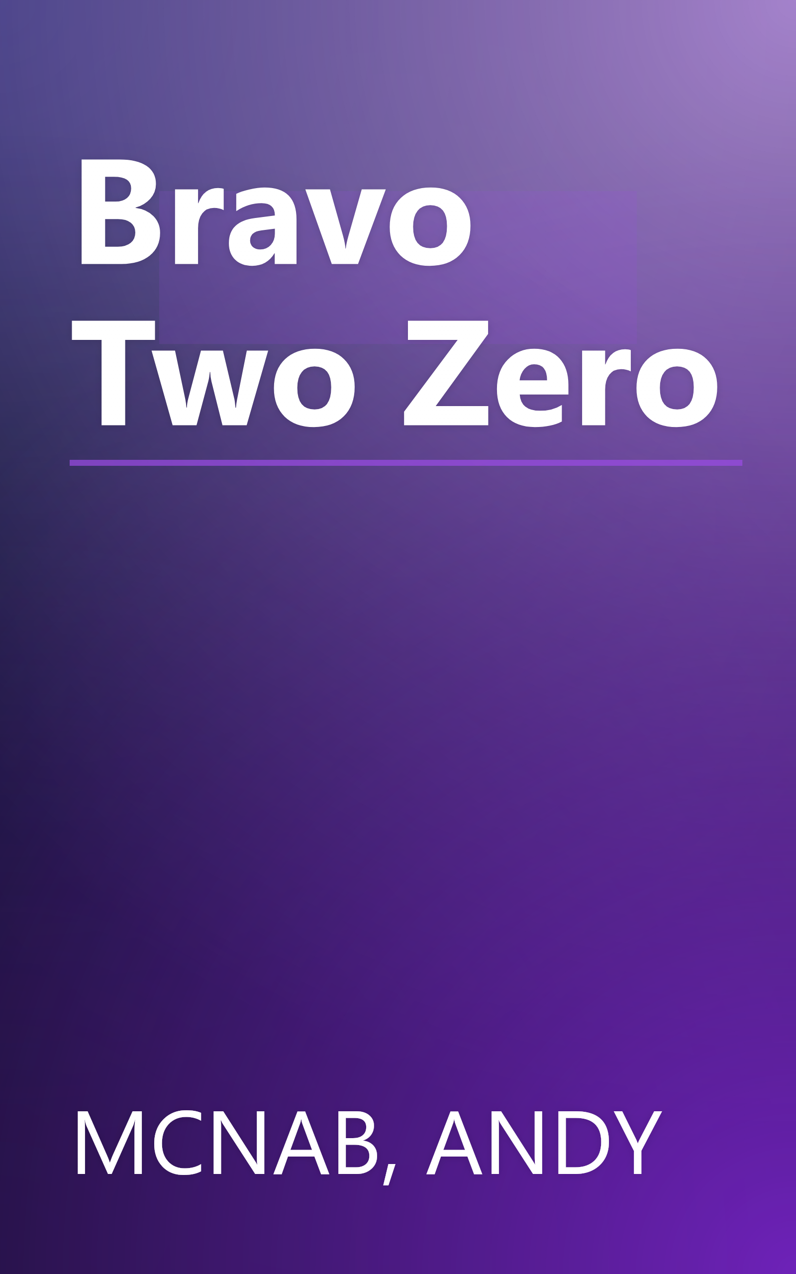 Bravo Two Zero book cover