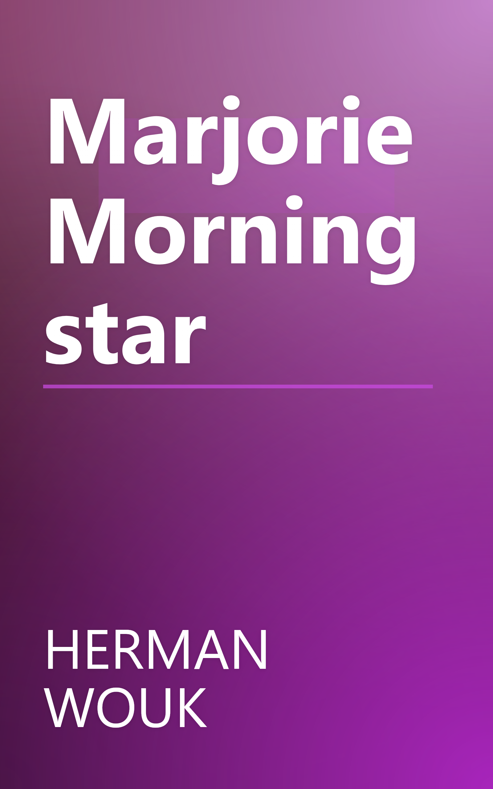 Marjorie Morningstar book cover