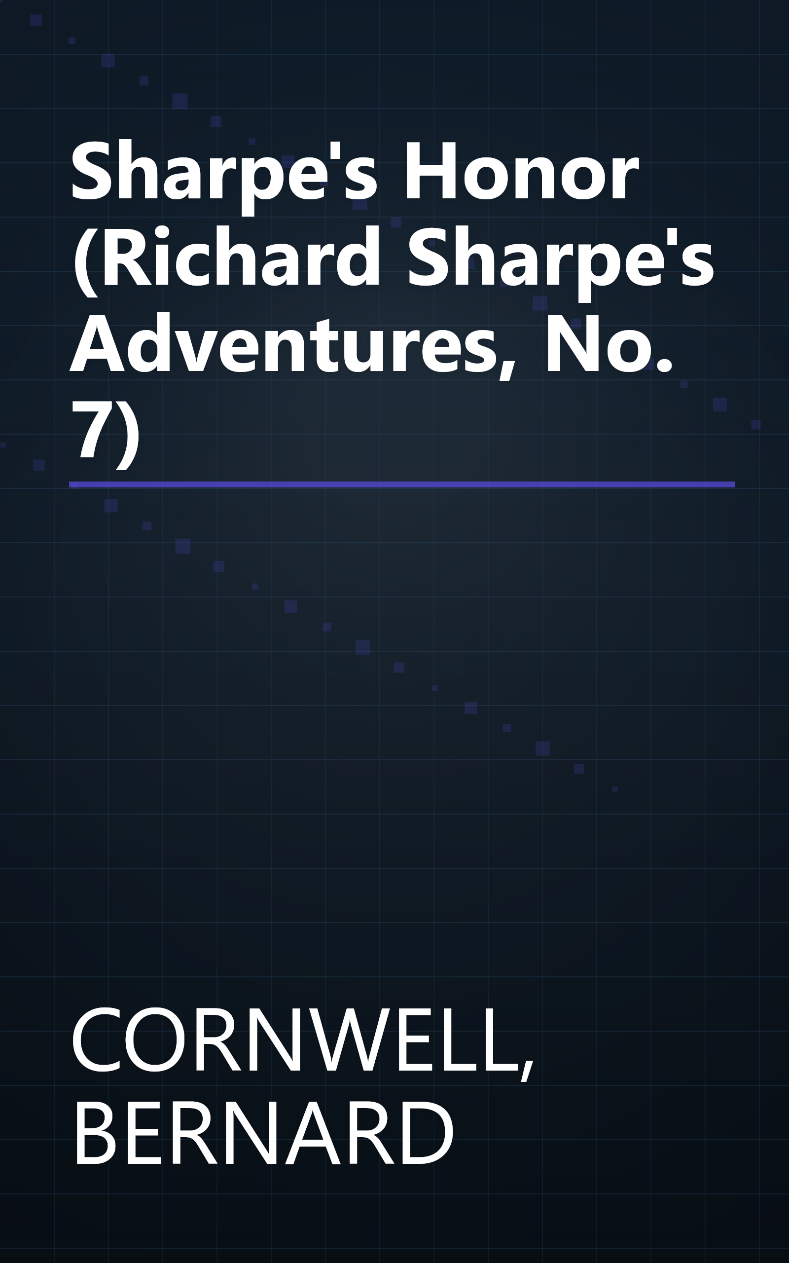 Sharpe's Honor (Richard Sharpe's Adventures, No. 7) book cover