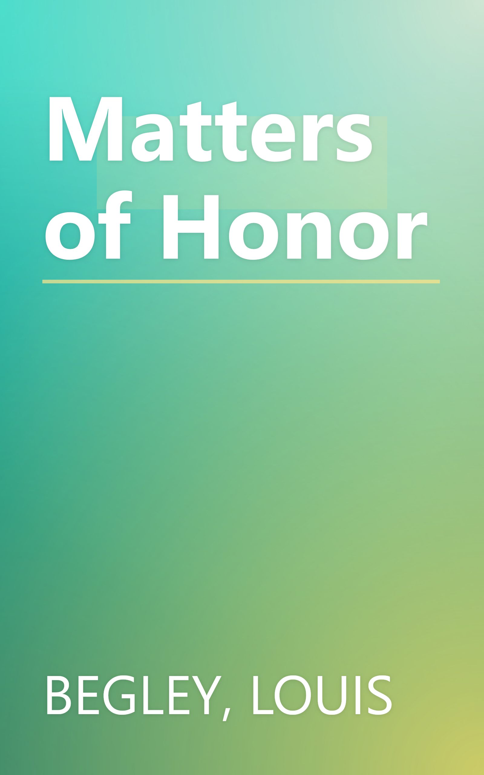 Matters of Honor book cover