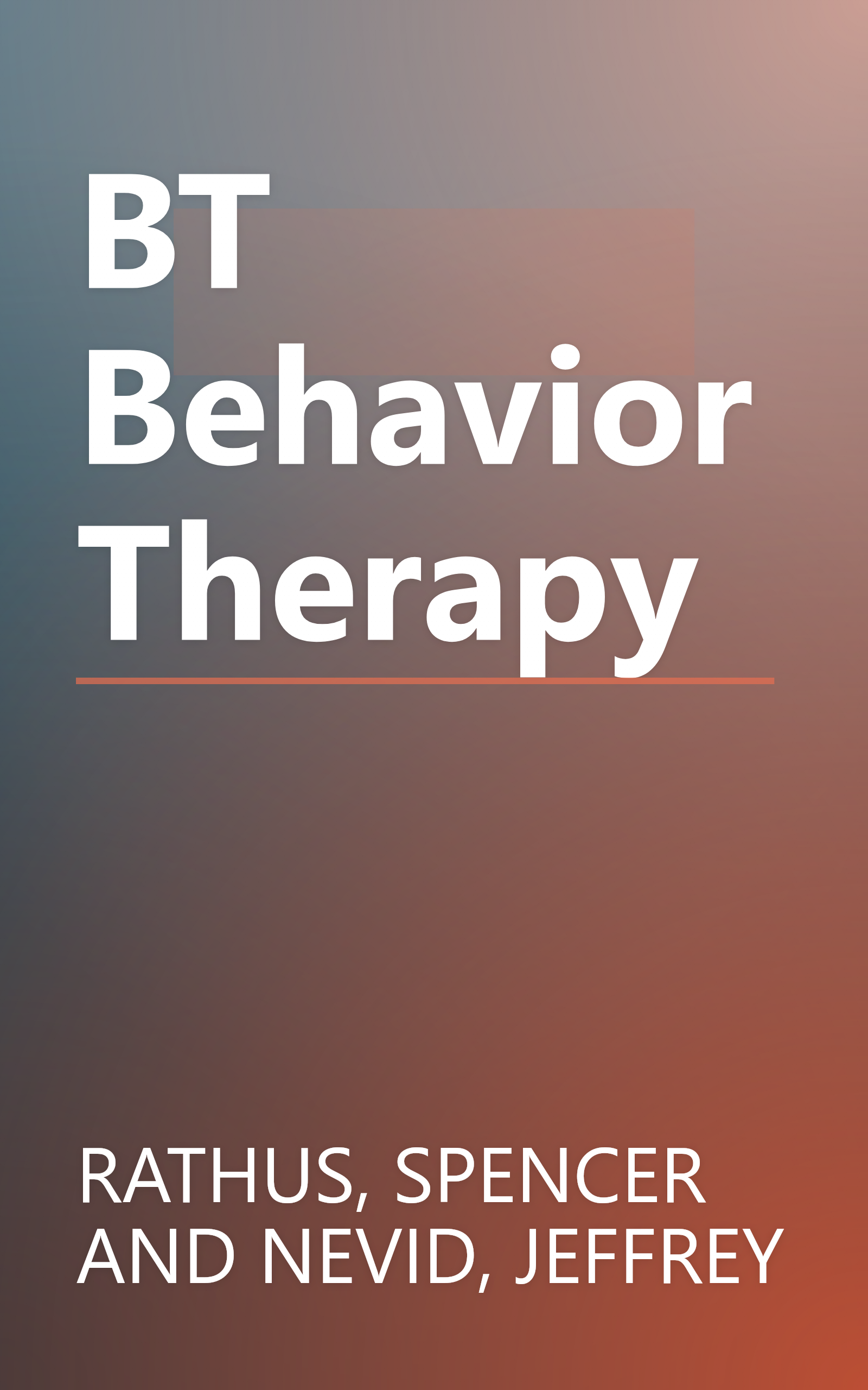 BT Behavior Therapy book cover