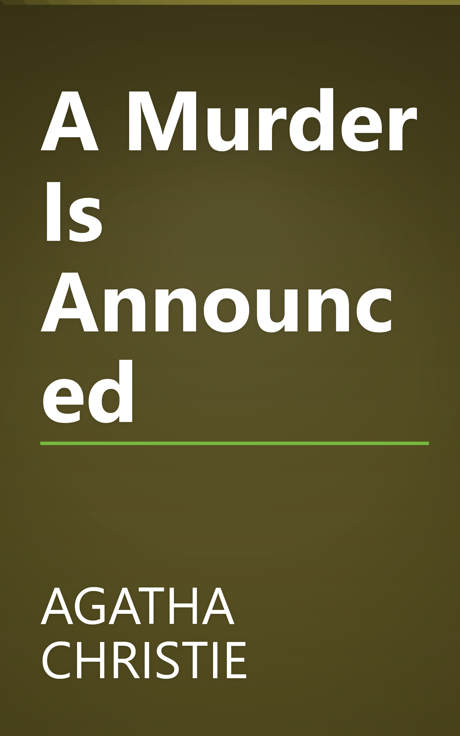 A Murder Is Announced book cover