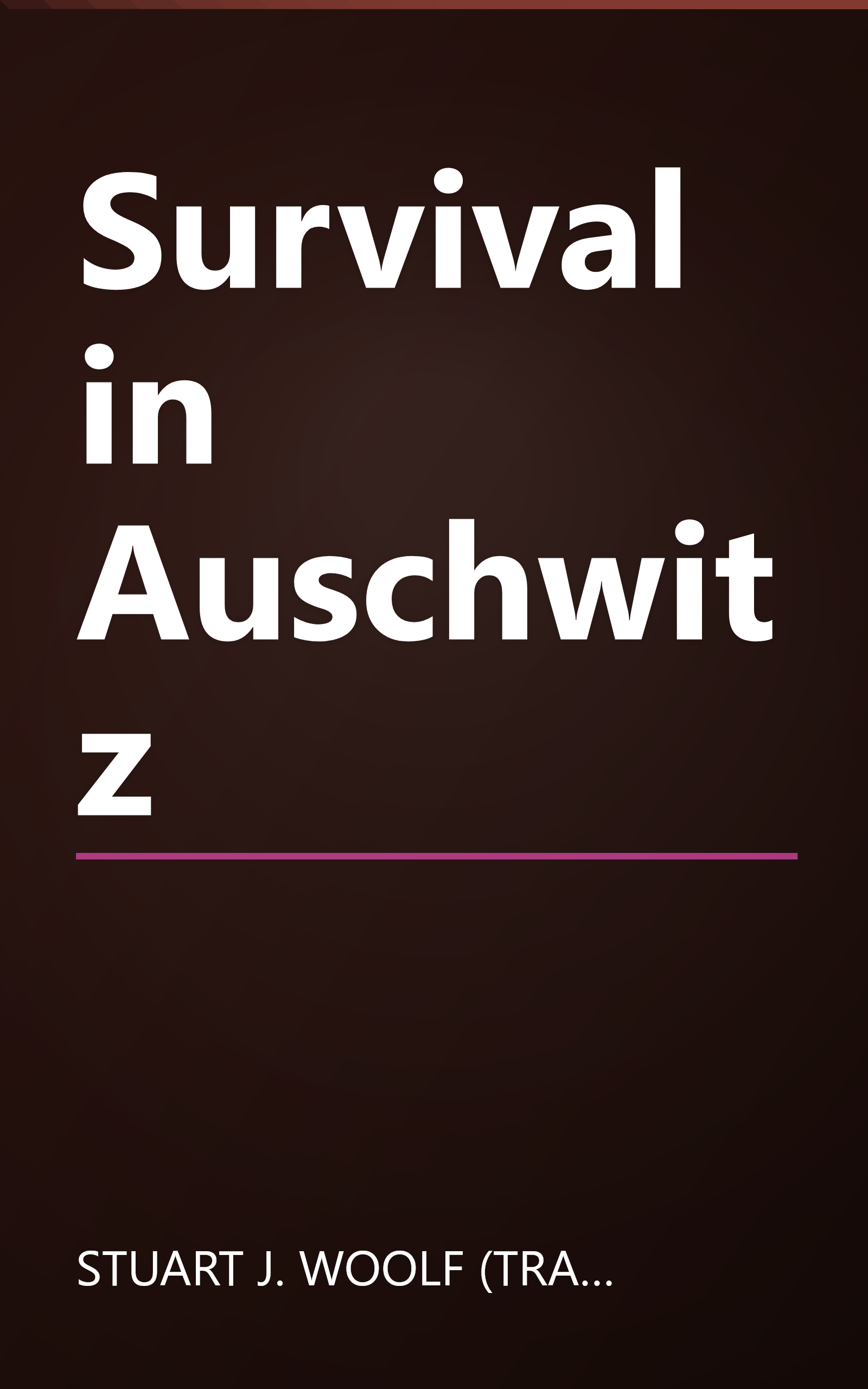 Survival in Auschwitz book cover