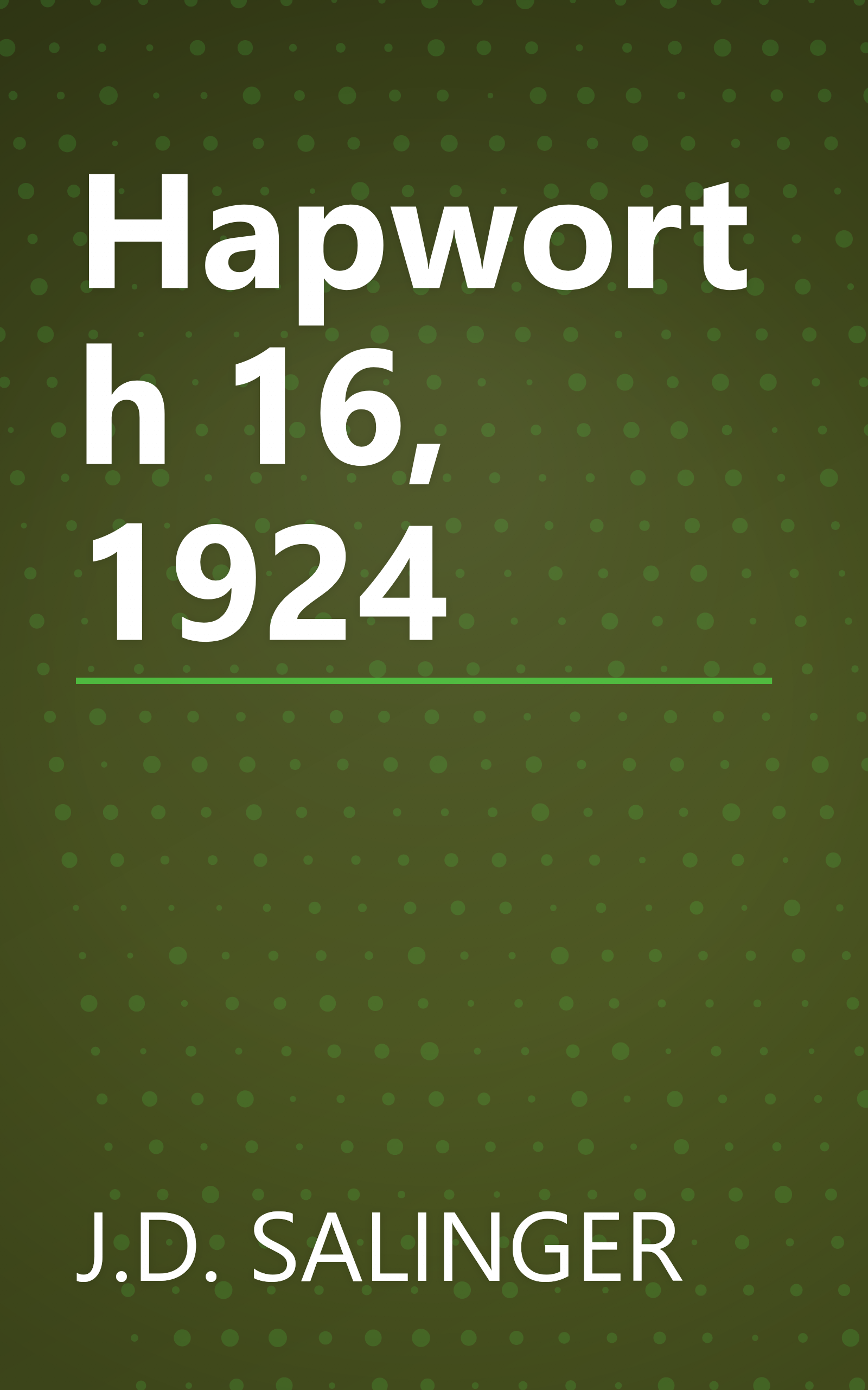 Hapworth 16, 1924 book cover