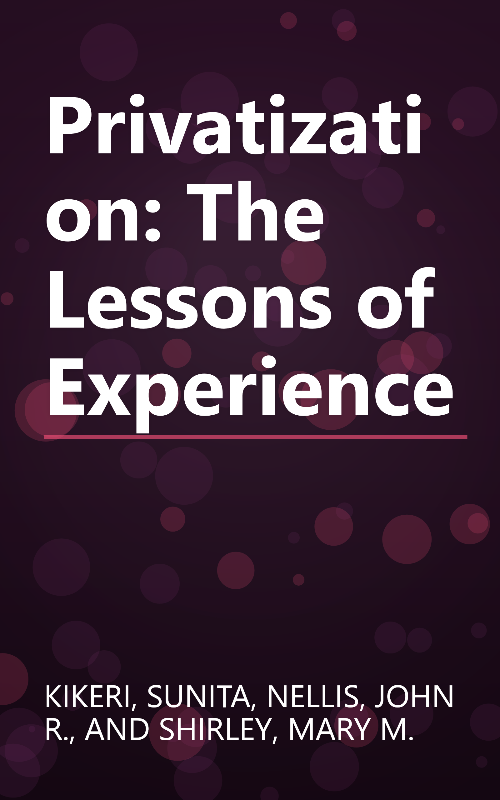 Privatization: The Lessons of Experience book cover