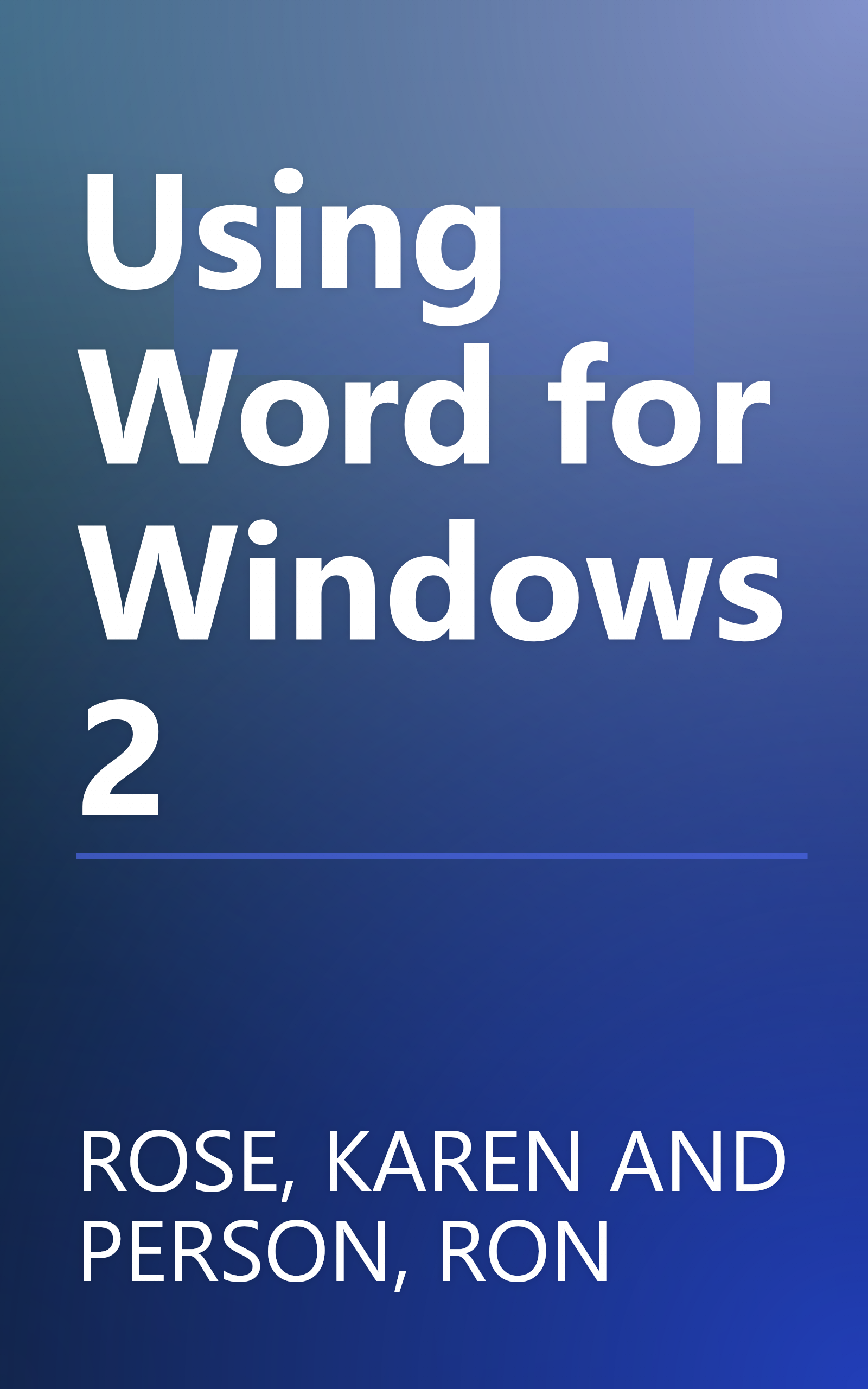Using Word for Windows 2 book cover