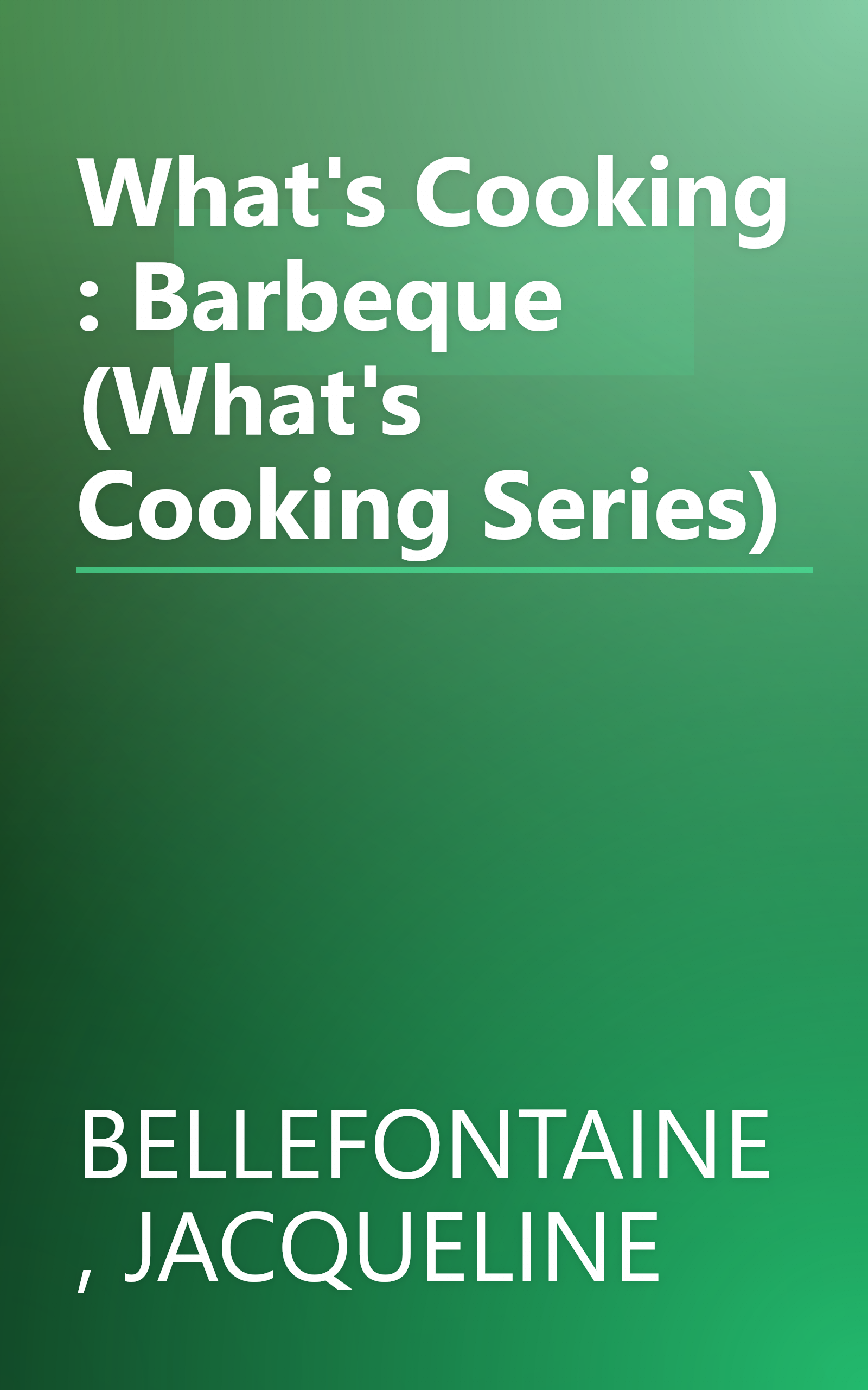 What's Cooking : Barbeque (What's Cooking Series) book cover