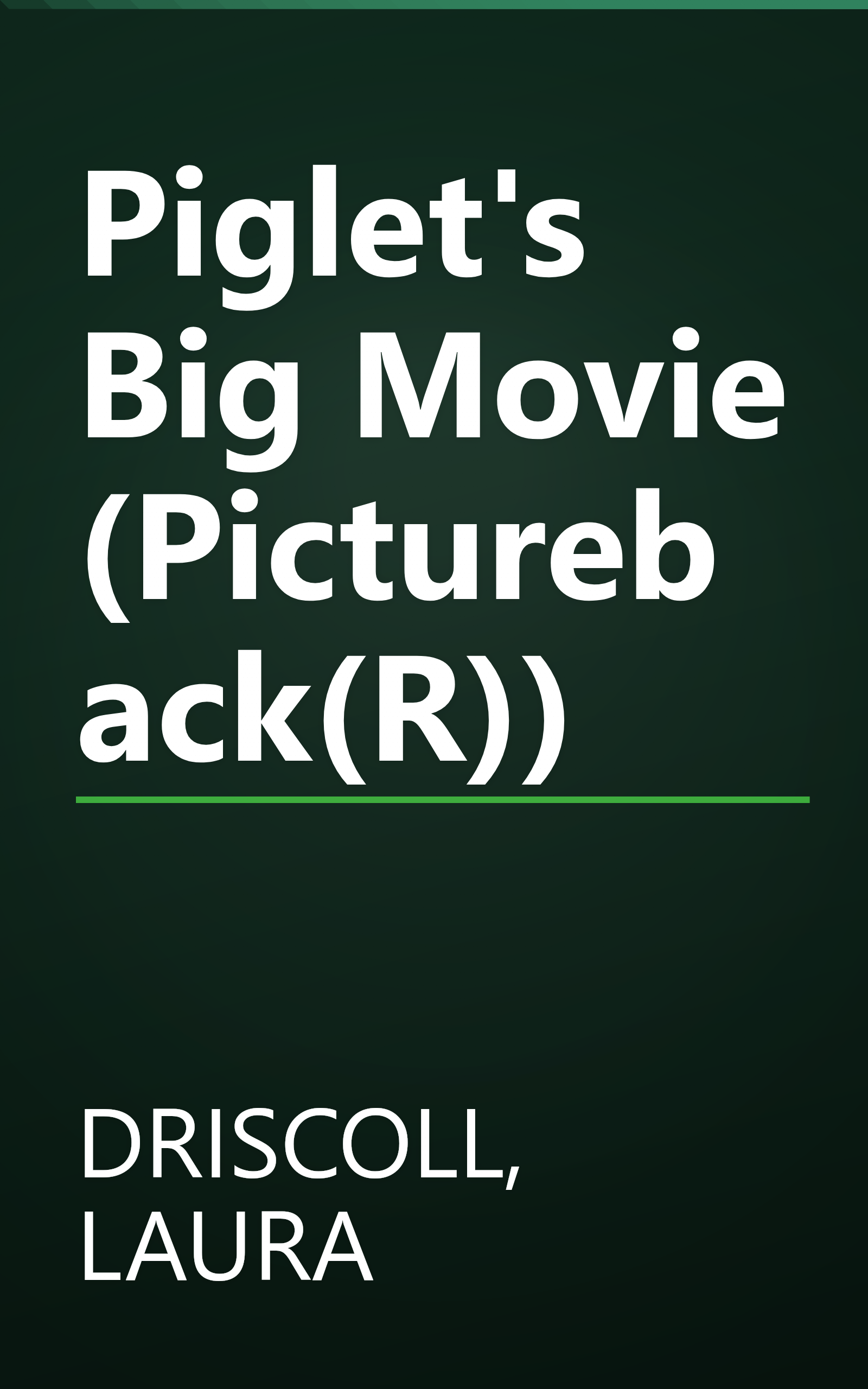Piglet's Big Movie (Pictureback(R)) book cover