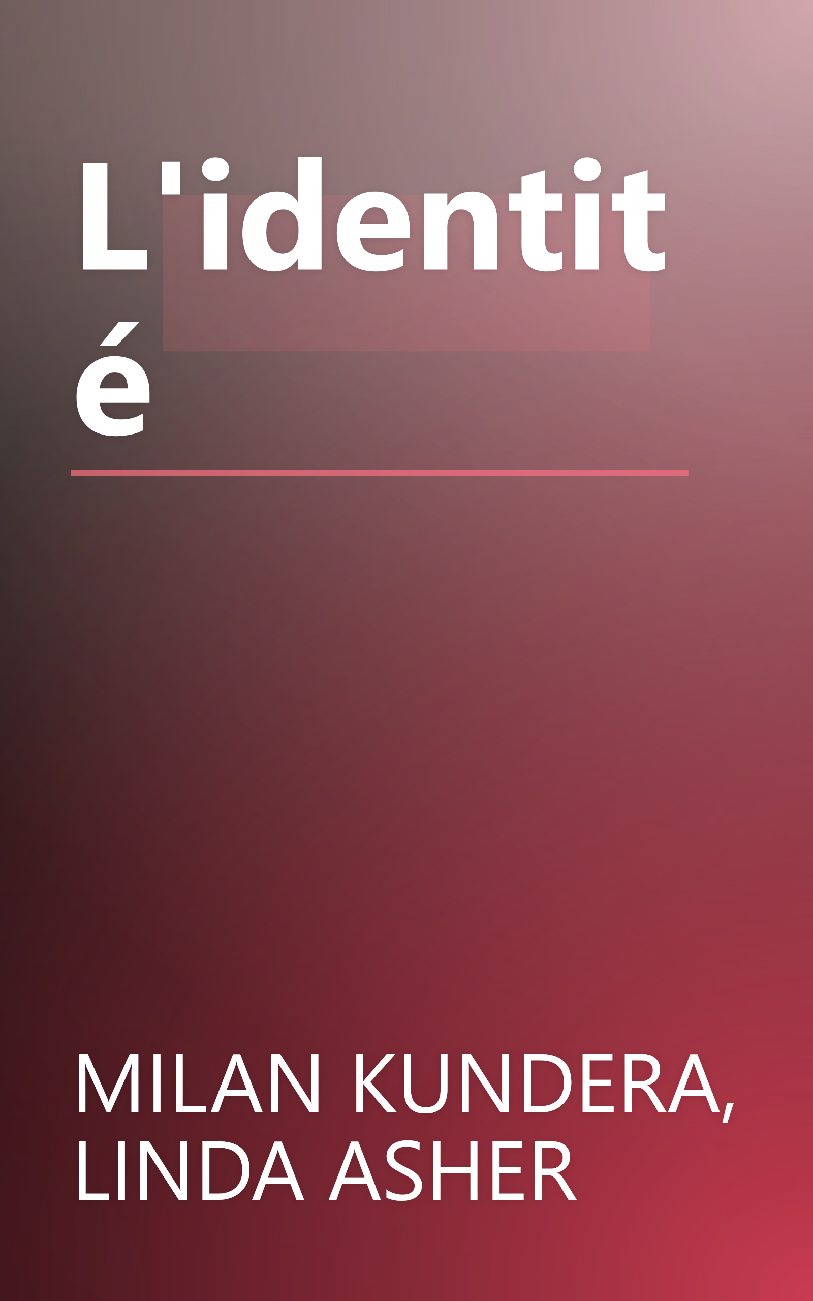 L'identité book cover