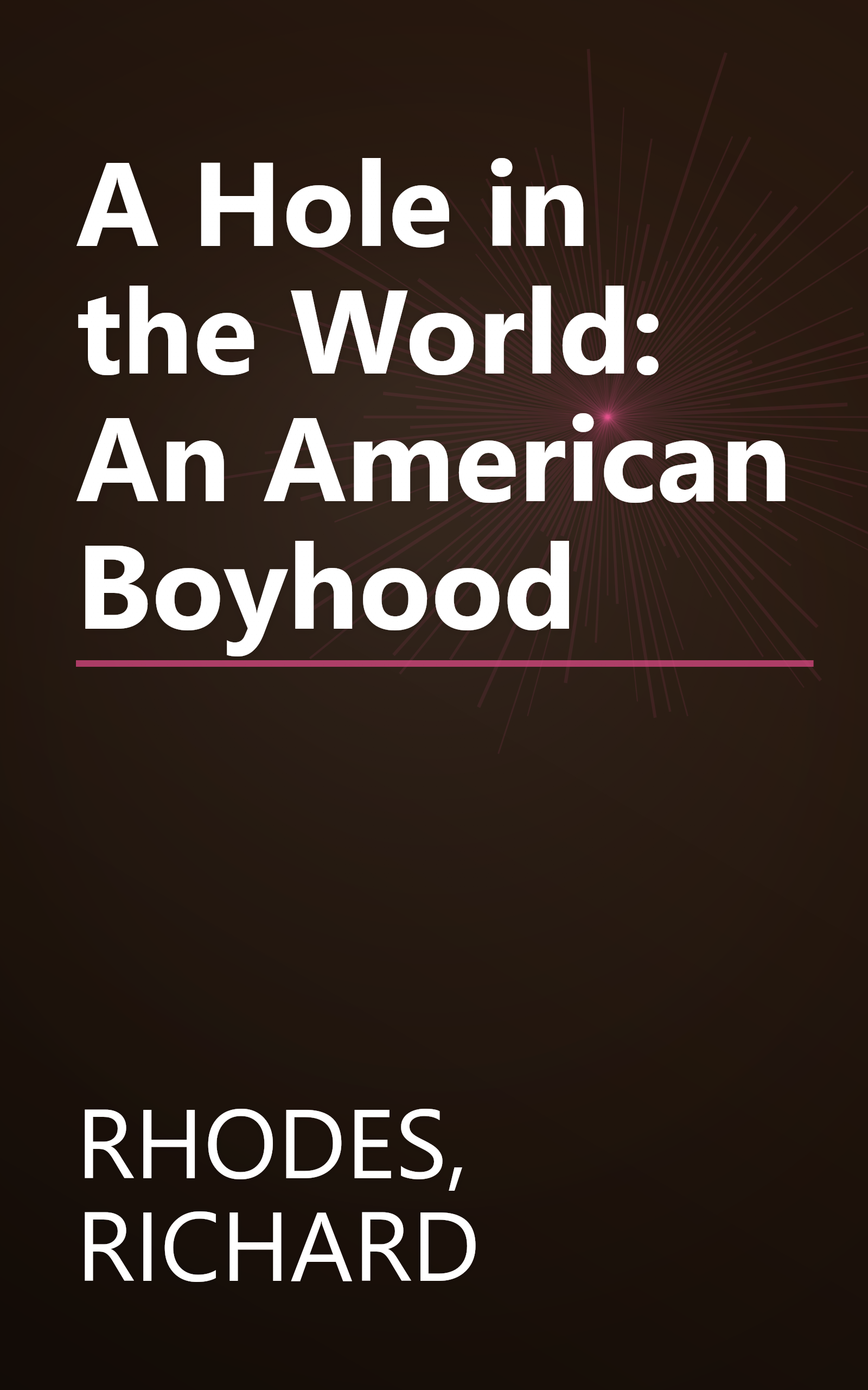 A Hole in the World: An American Boyhood book cover