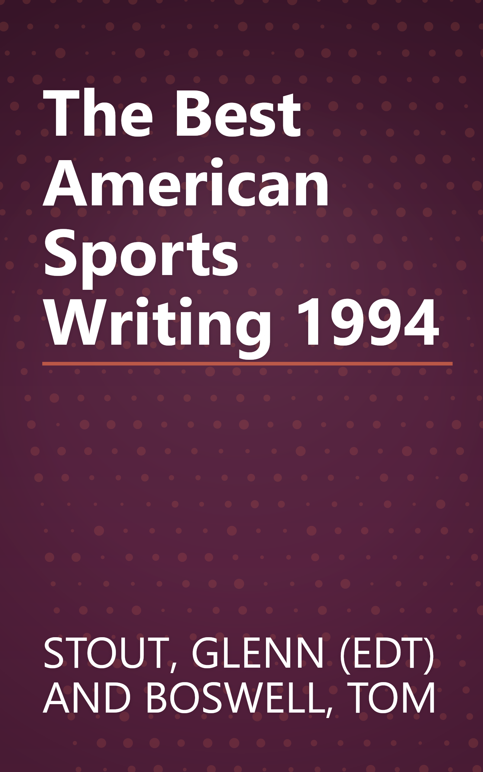 The Best American Sports Writing 1994 book cover