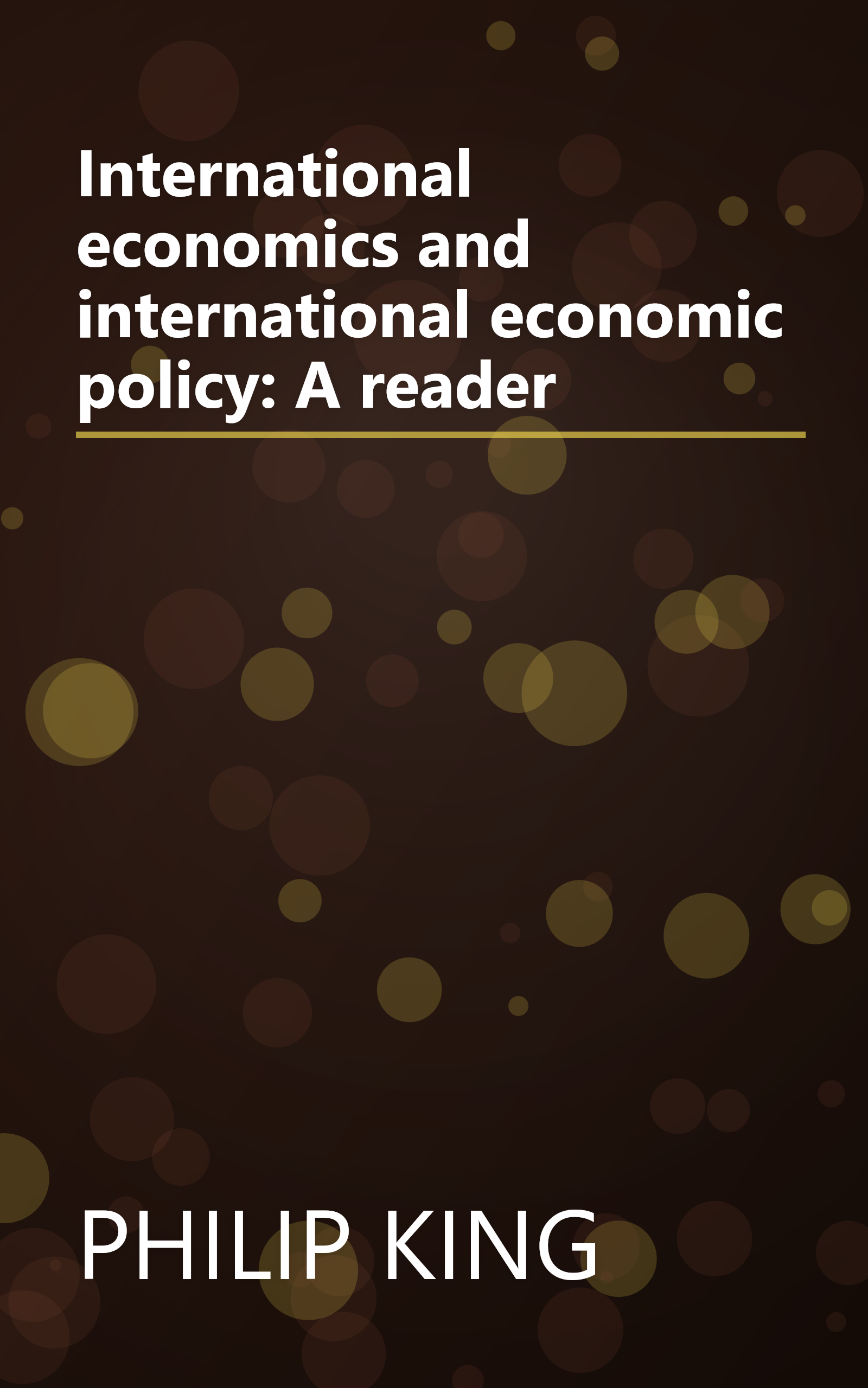 International economics and international economic policy: A reader book cover