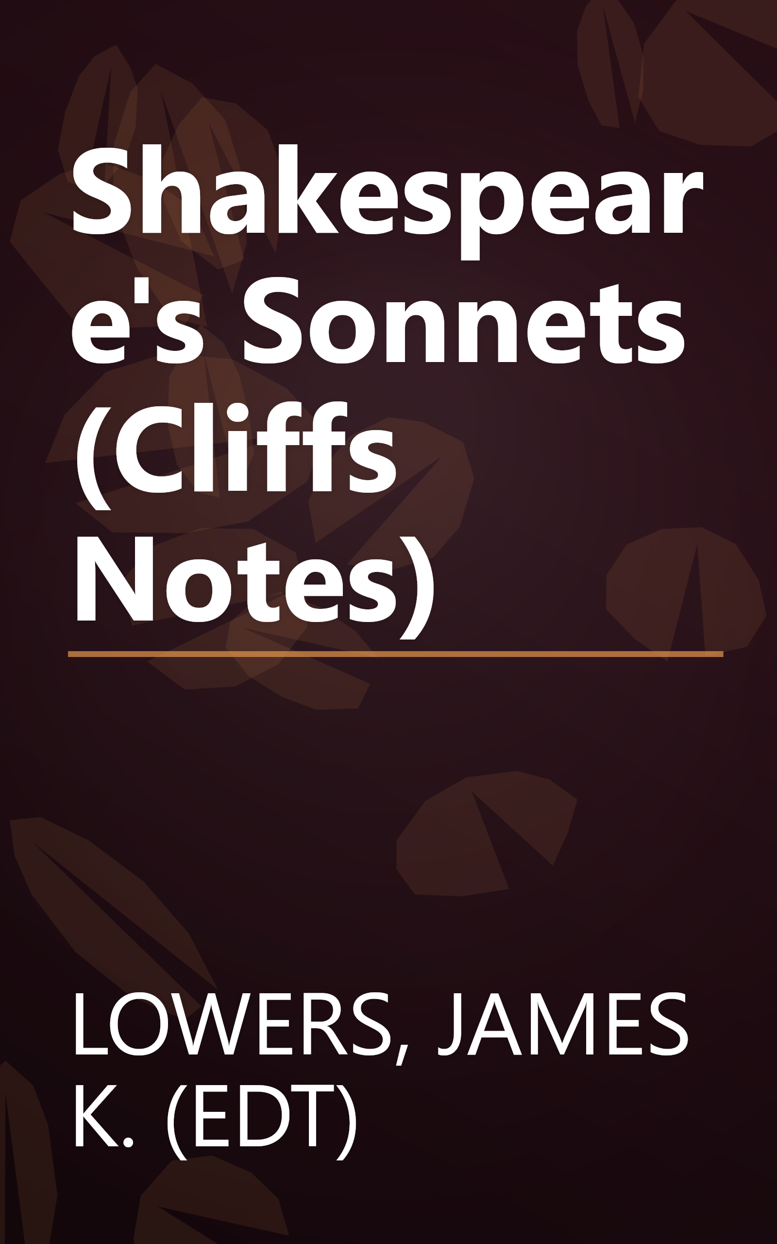 Shakespeare's Sonnets (Cliffs Notes) book cover
