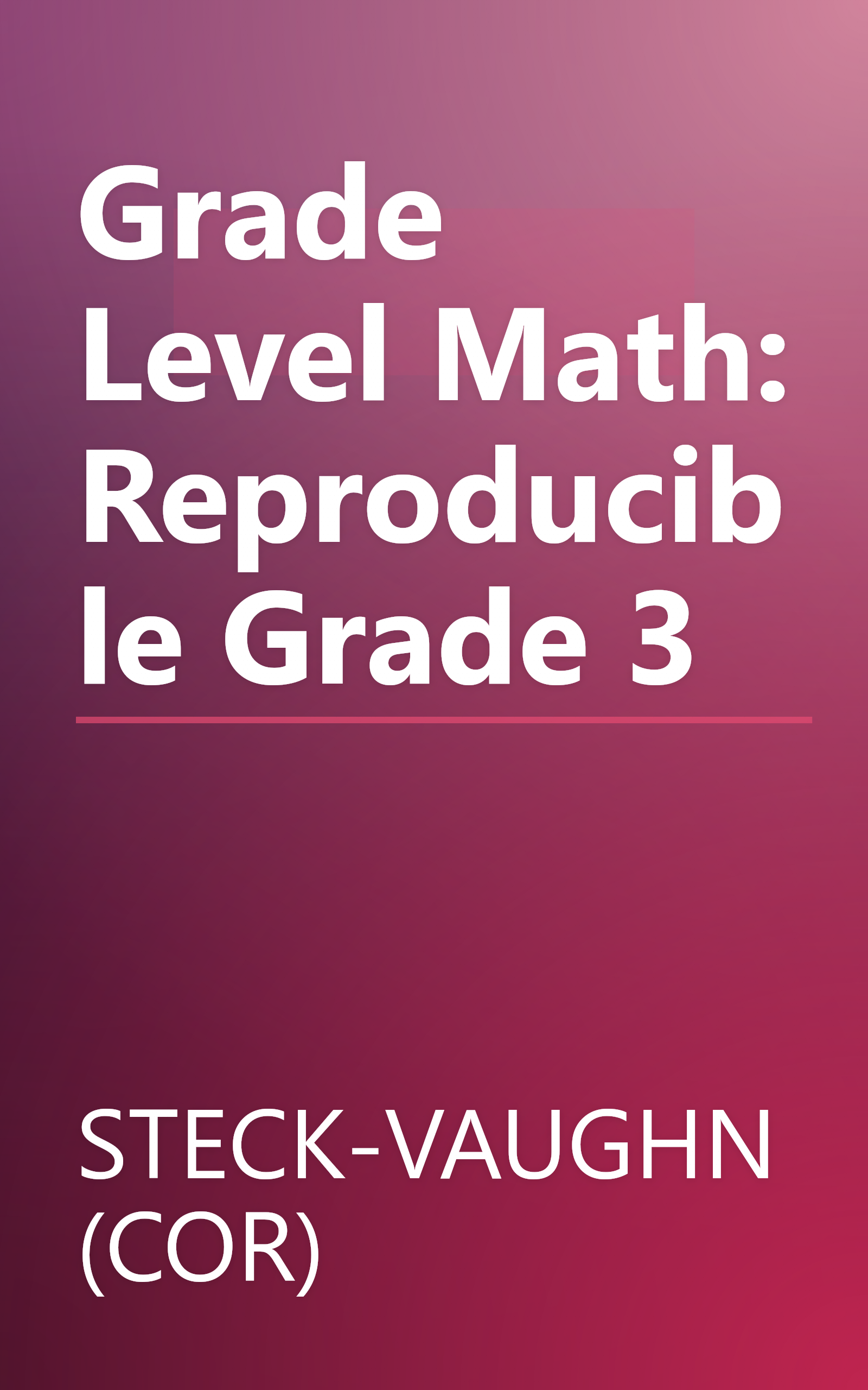 Grade Level Math: Reproducible Grade 3 book cover