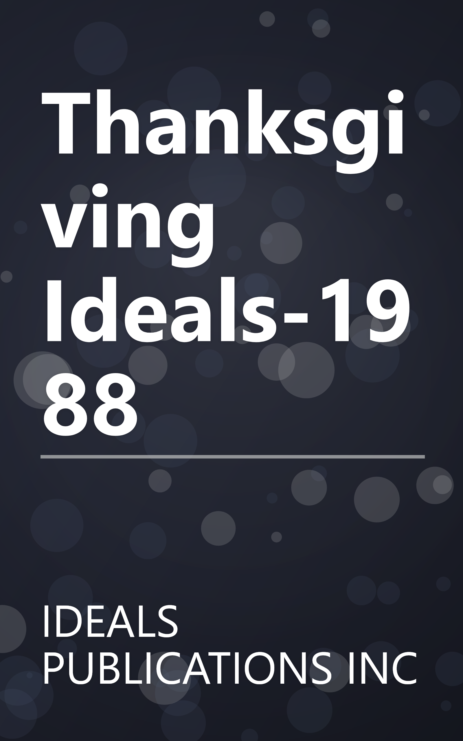 Thanksgiving Ideals-1988 book cover