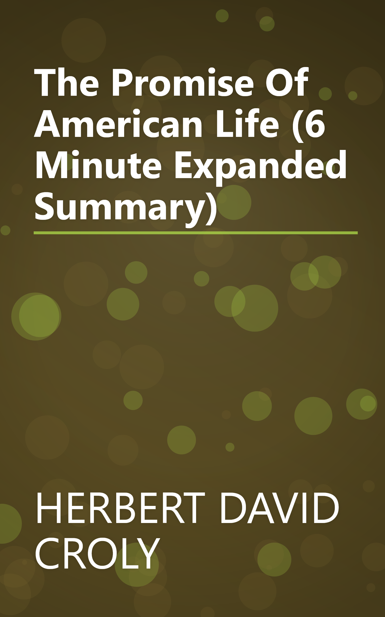 The Promise Of American Life (6 Minute   Expanded Summary) book cover