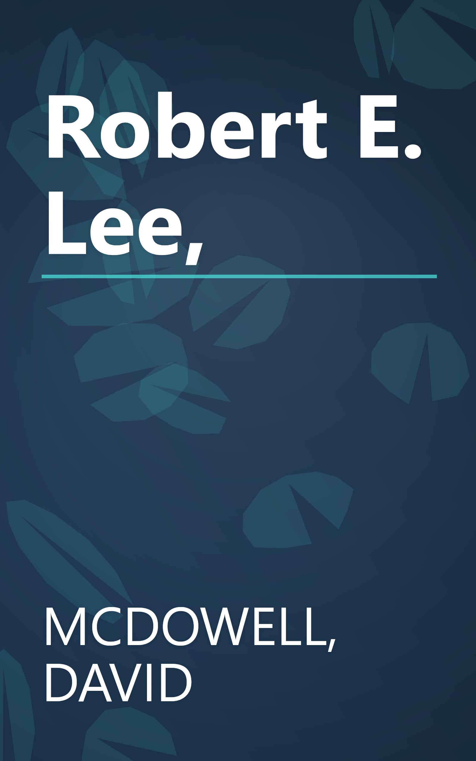 Robert E. Lee, book cover
