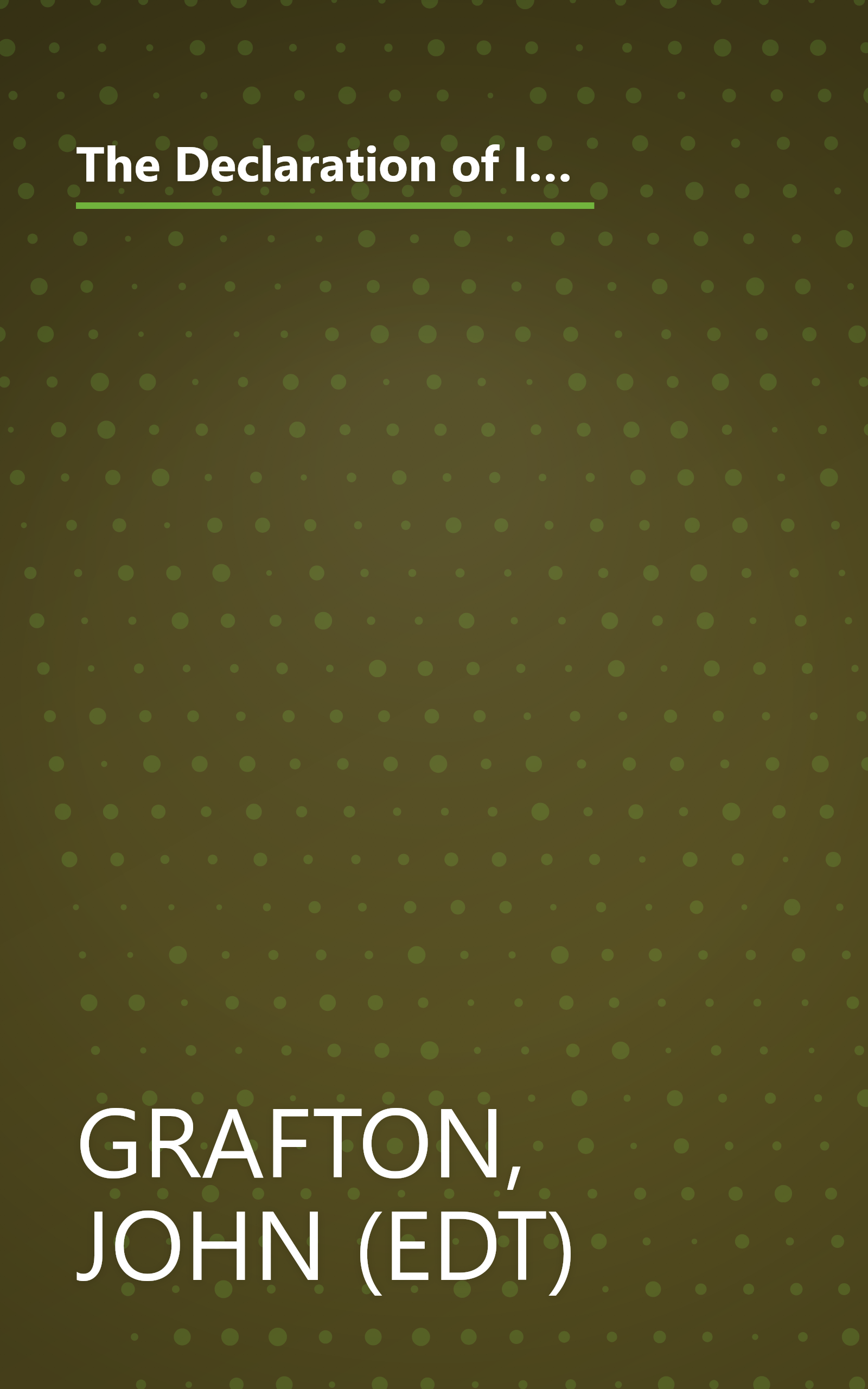 The Declaration of Independence and Other Great Documents of American History 1775-1865 (Dover Thrift Editions) book cover