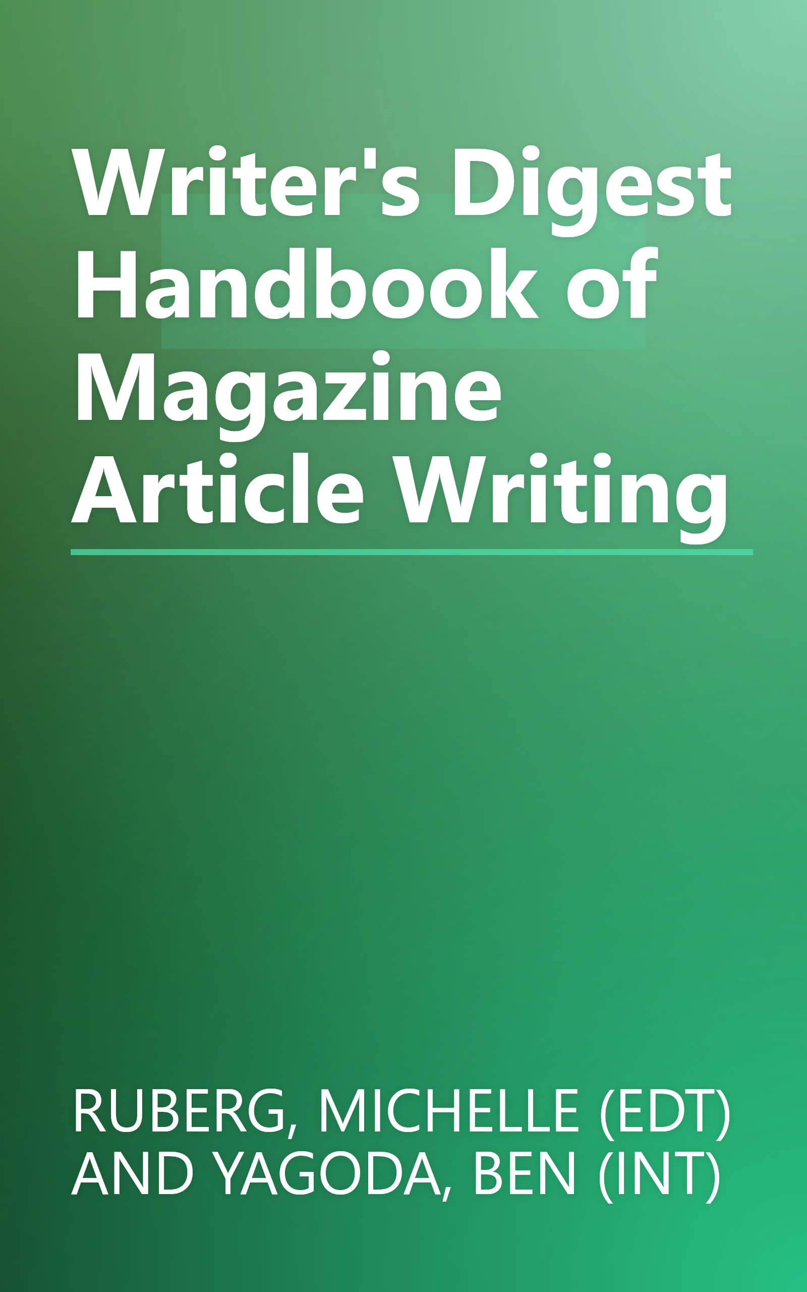 Writer's Digest Handbook of Magazine Article Writing book cover